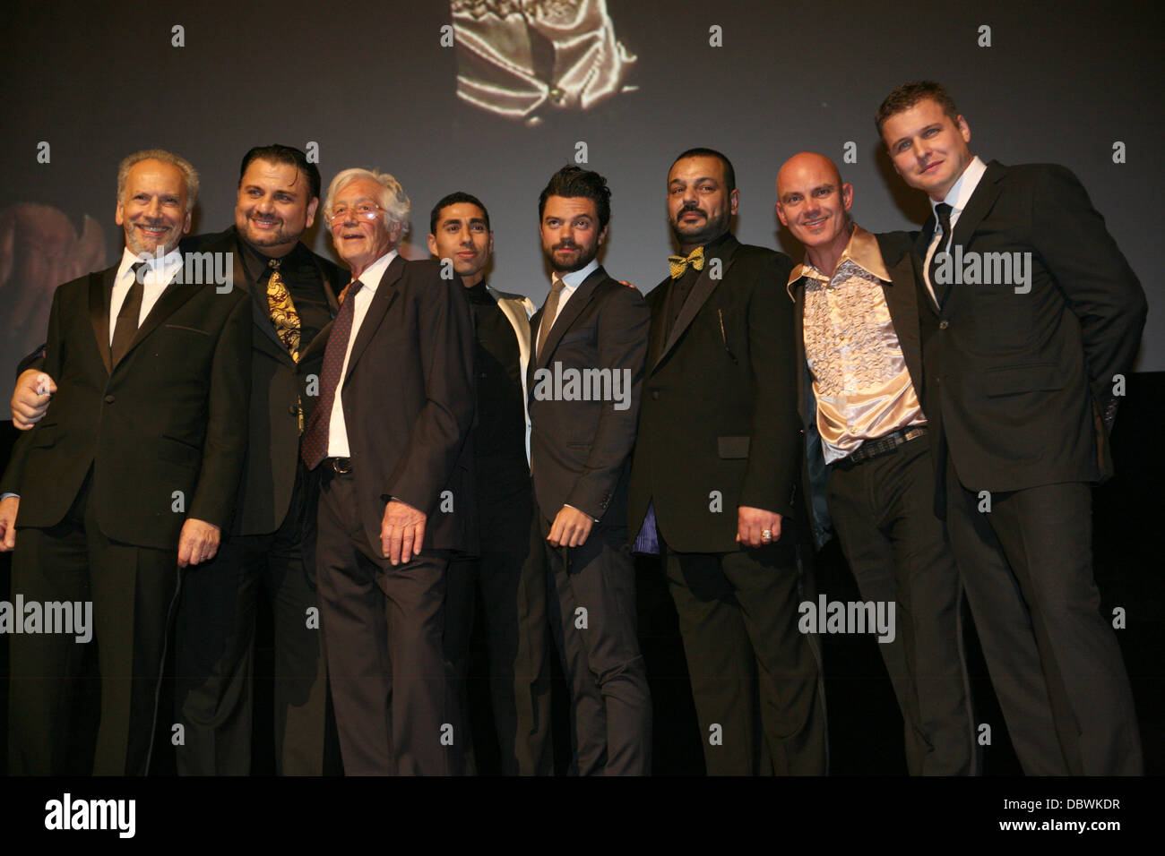 Dominic Cooper, Michael Thomas, Mimoun Oaissa and Mem Ferda with the ...