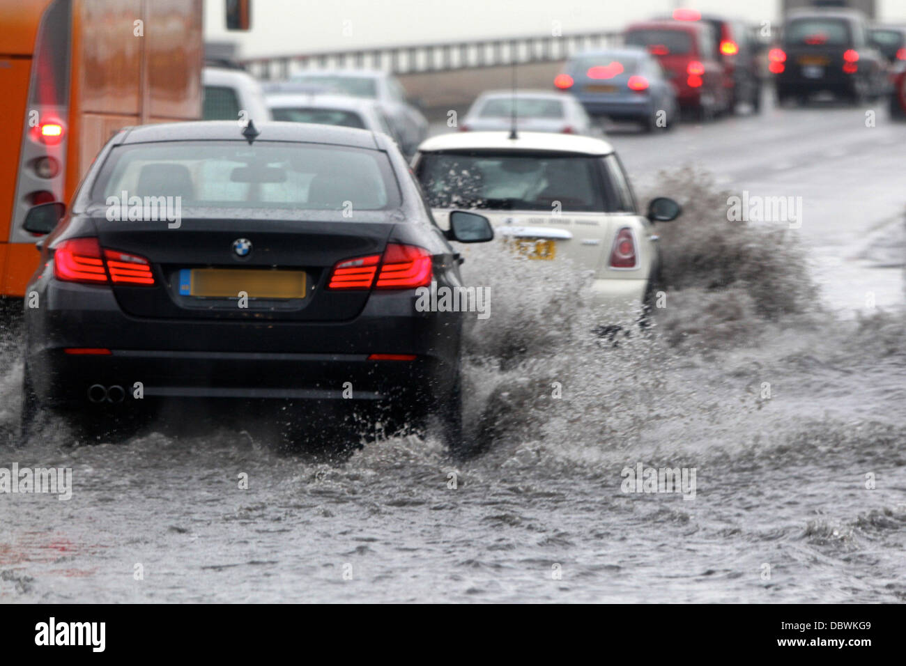 Flooding London Westway M40 closed and flooded after flash floods ...