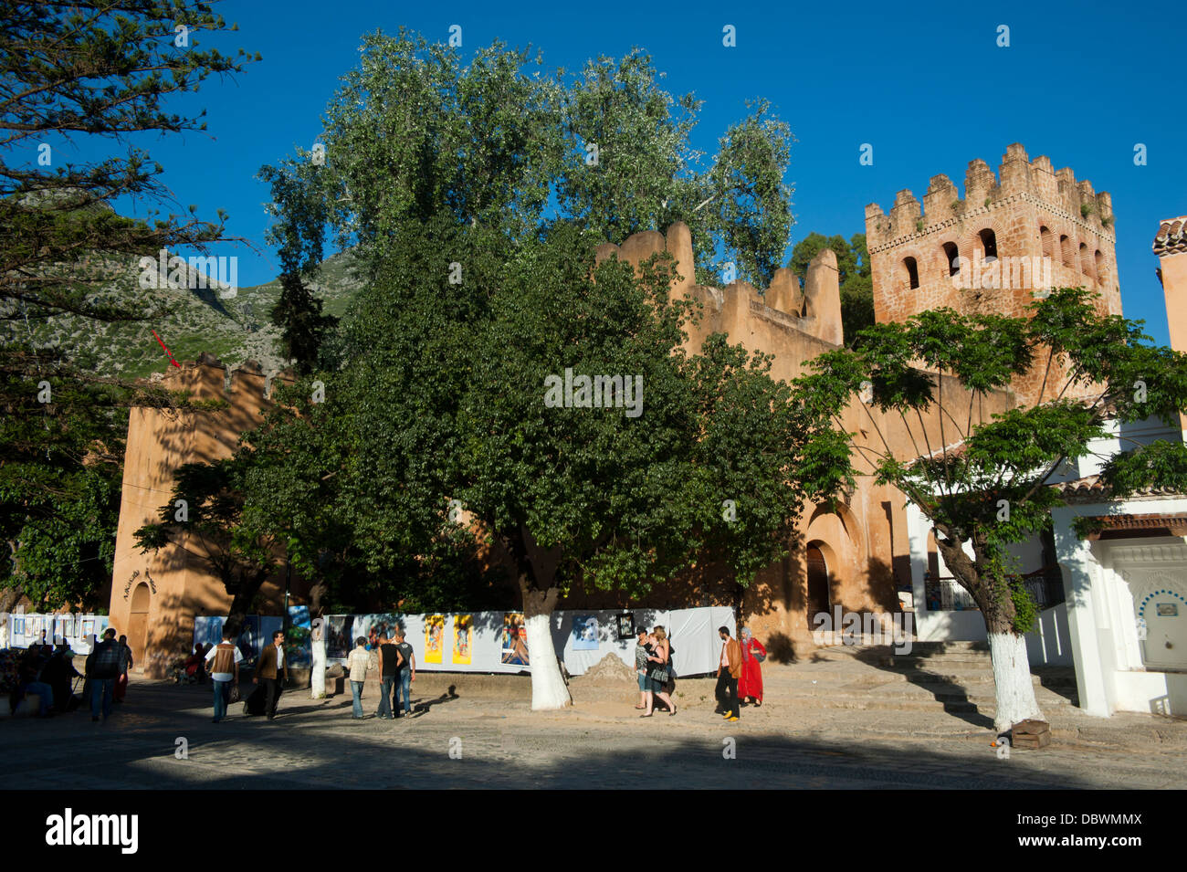 The Kasbah (Al Kasaba) tower . Chefchaouen, Rif region. Morocco.North ...