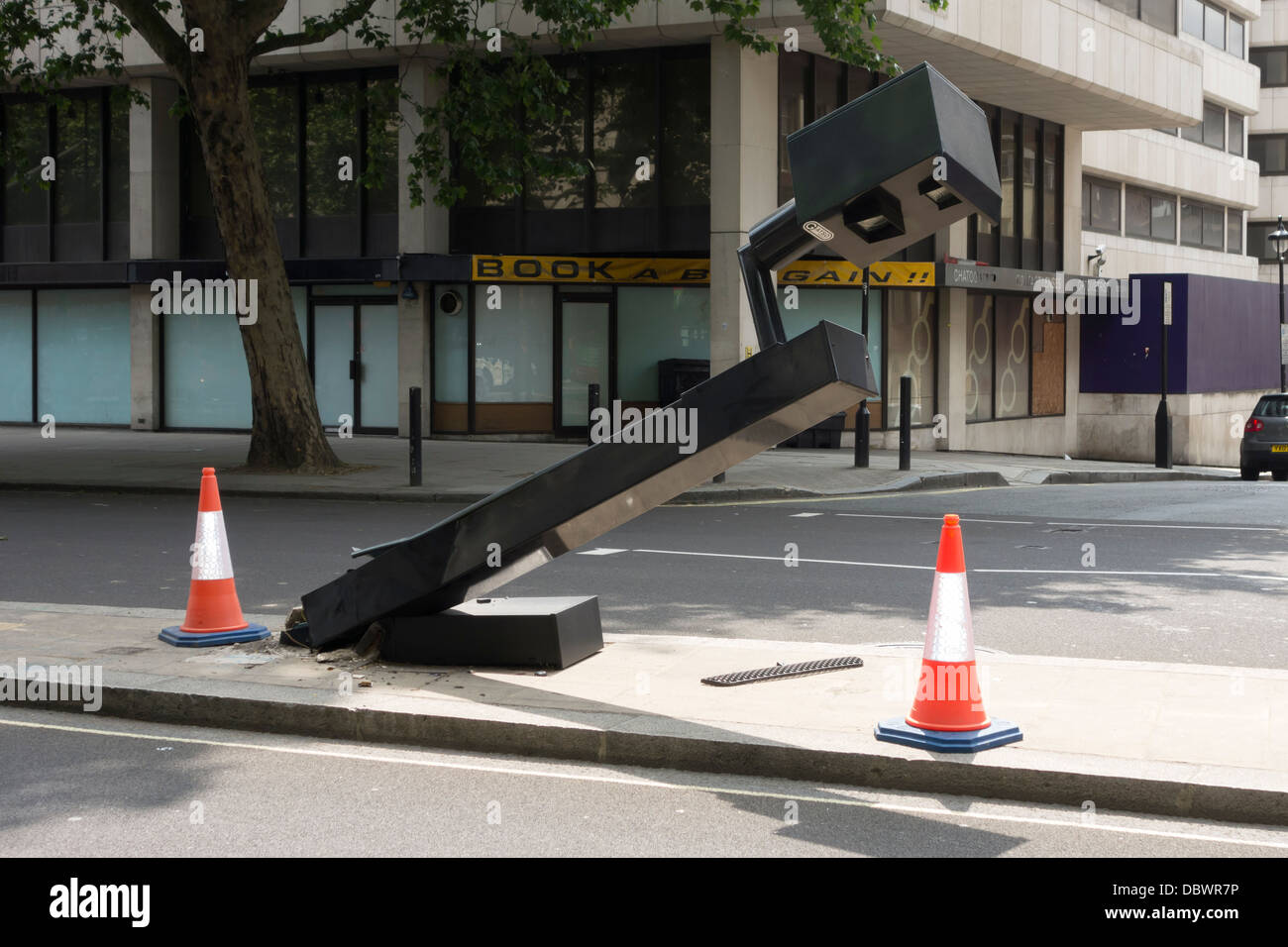 Speed camera broken, London Stock Photo - Alamy