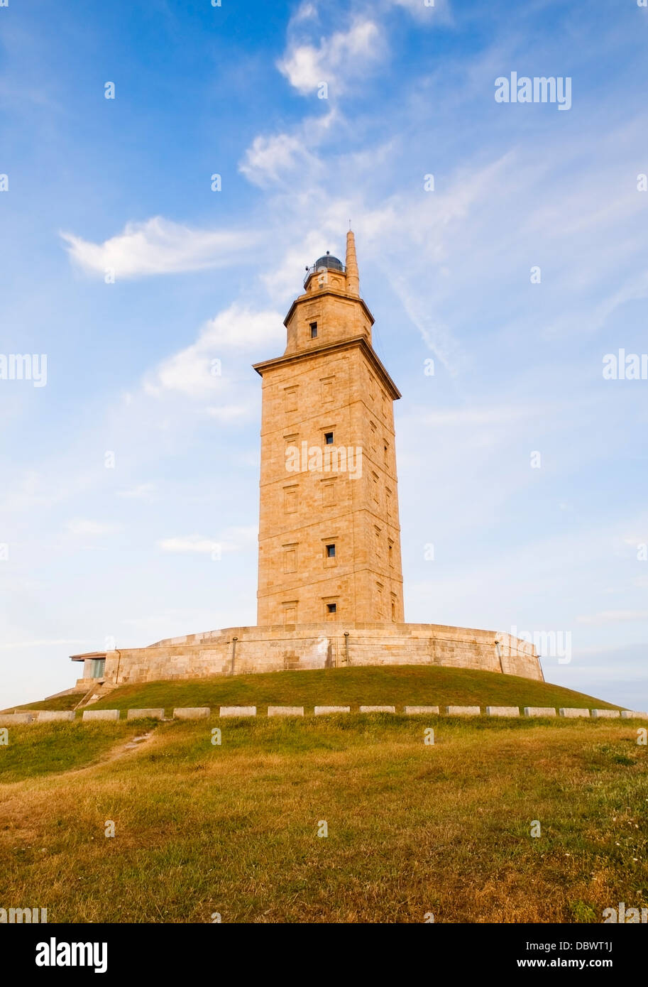 Hercules tower detail in La Coruna, Spain.The Tower of Hercules is a ...