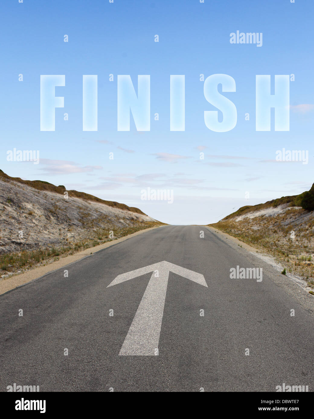 Road leading to finish Stock Photo - Alamy