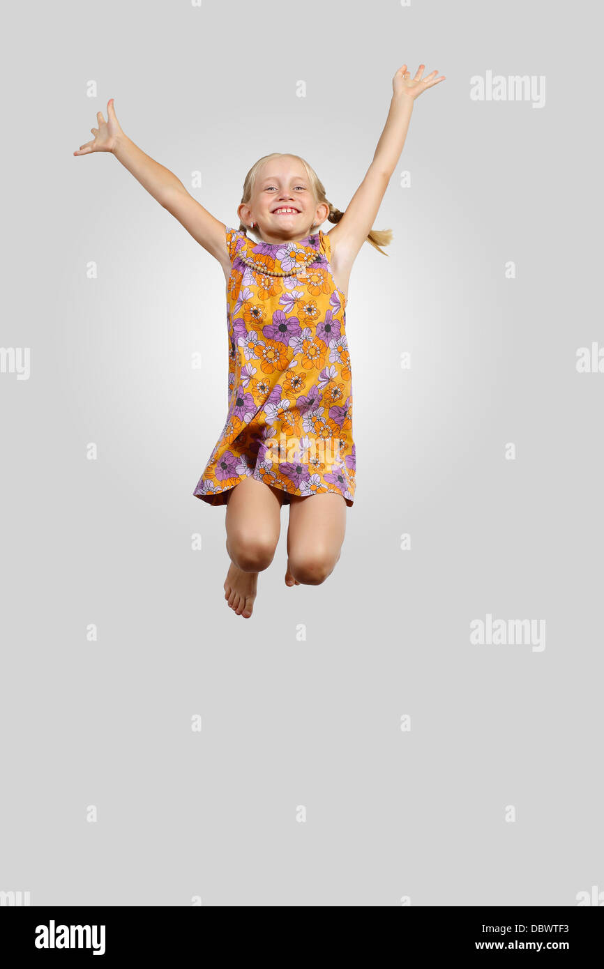 happy kid jumping Stock Photo - Alamy