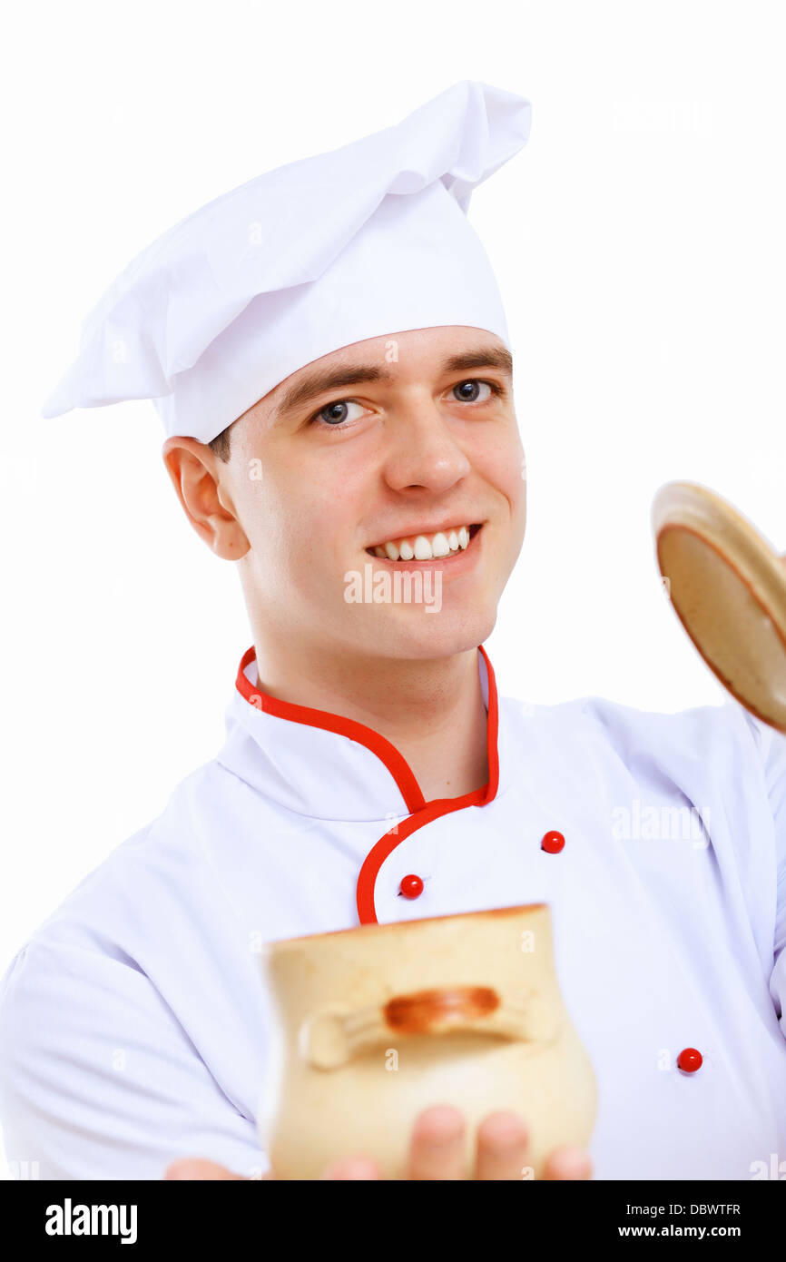 Young cook preparing food Stock Photo - Alamy