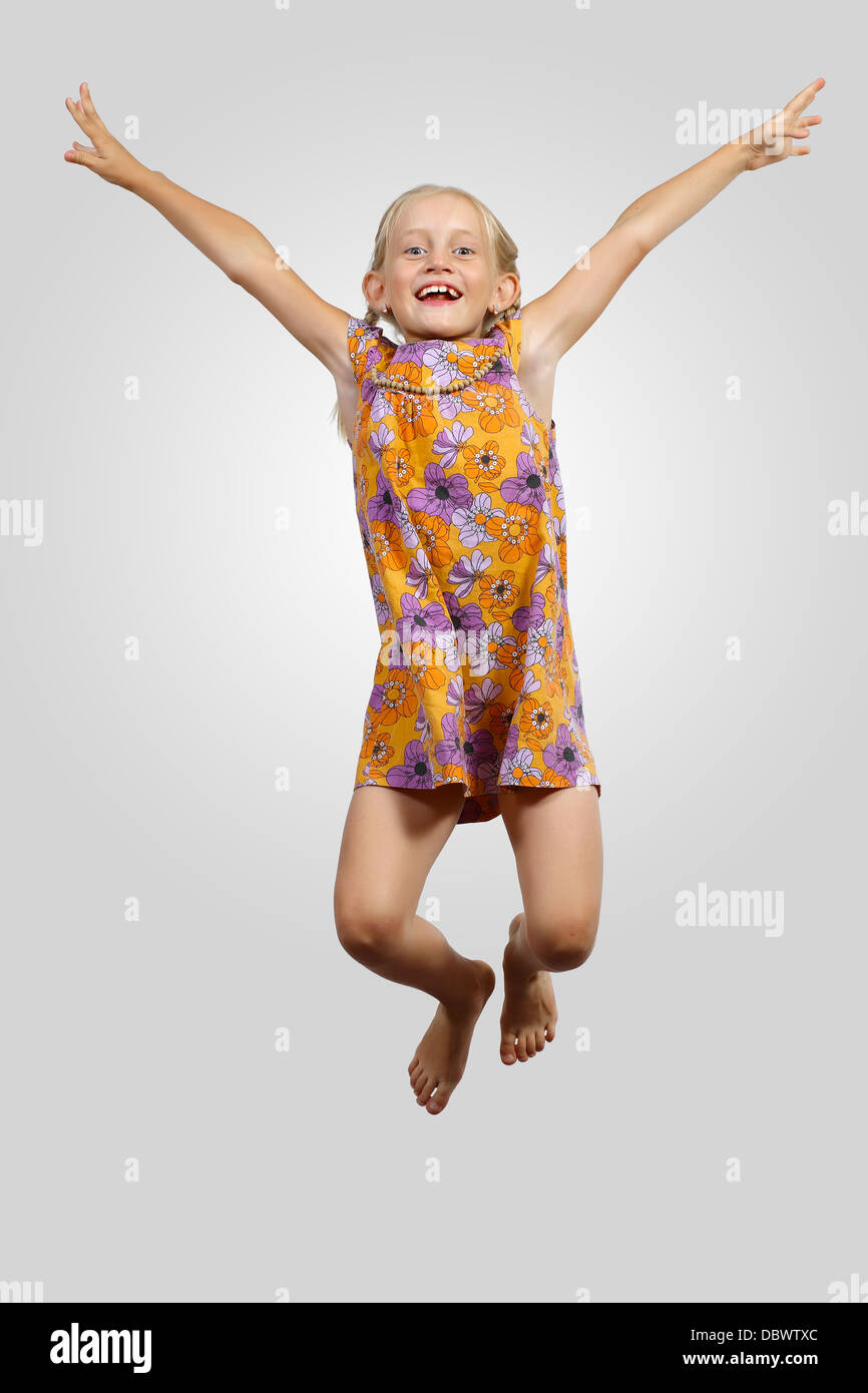 happy kid jumping Stock Photo - Alamy