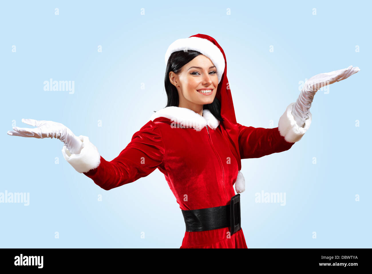 pretty santa girl Stock Photo - Alamy
