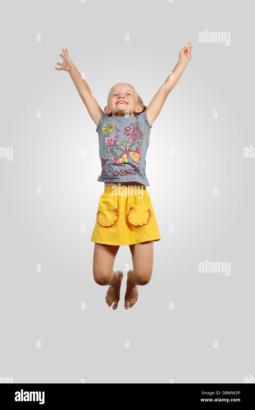 happy kid jumping Stock Photo - Alamy