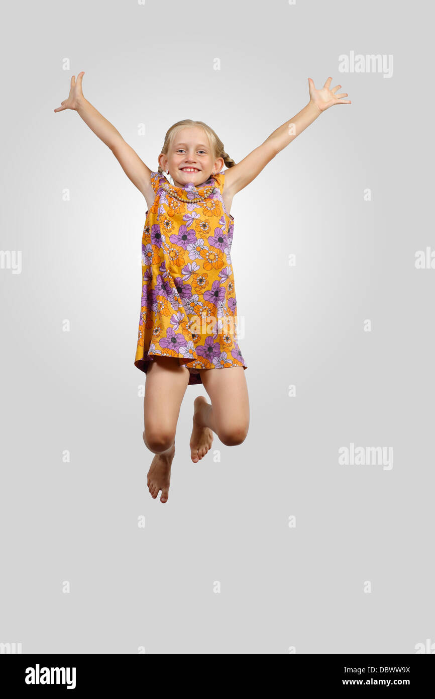 happy kid jumping Stock Photo - Alamy