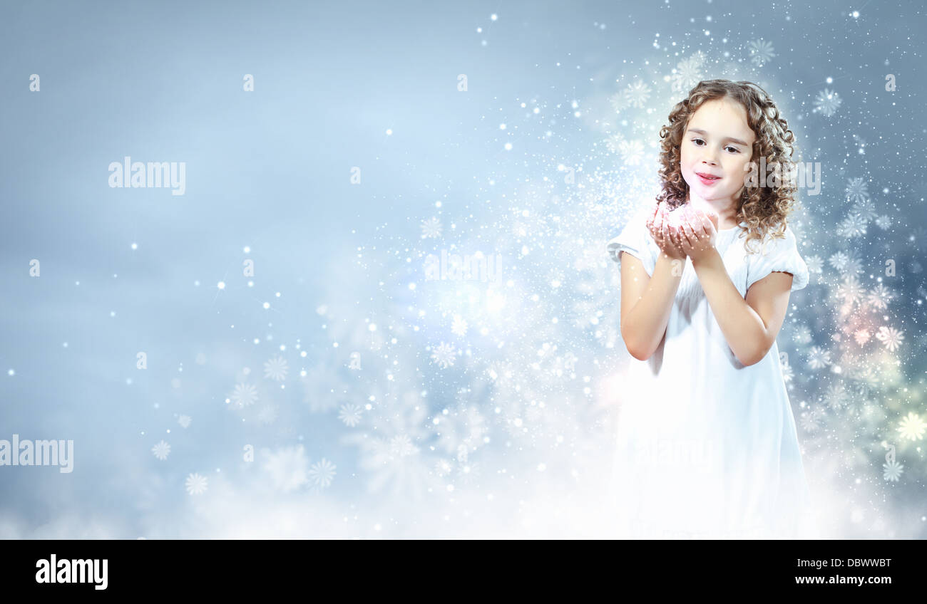 Child with magic light Stock Photo - Alamy
