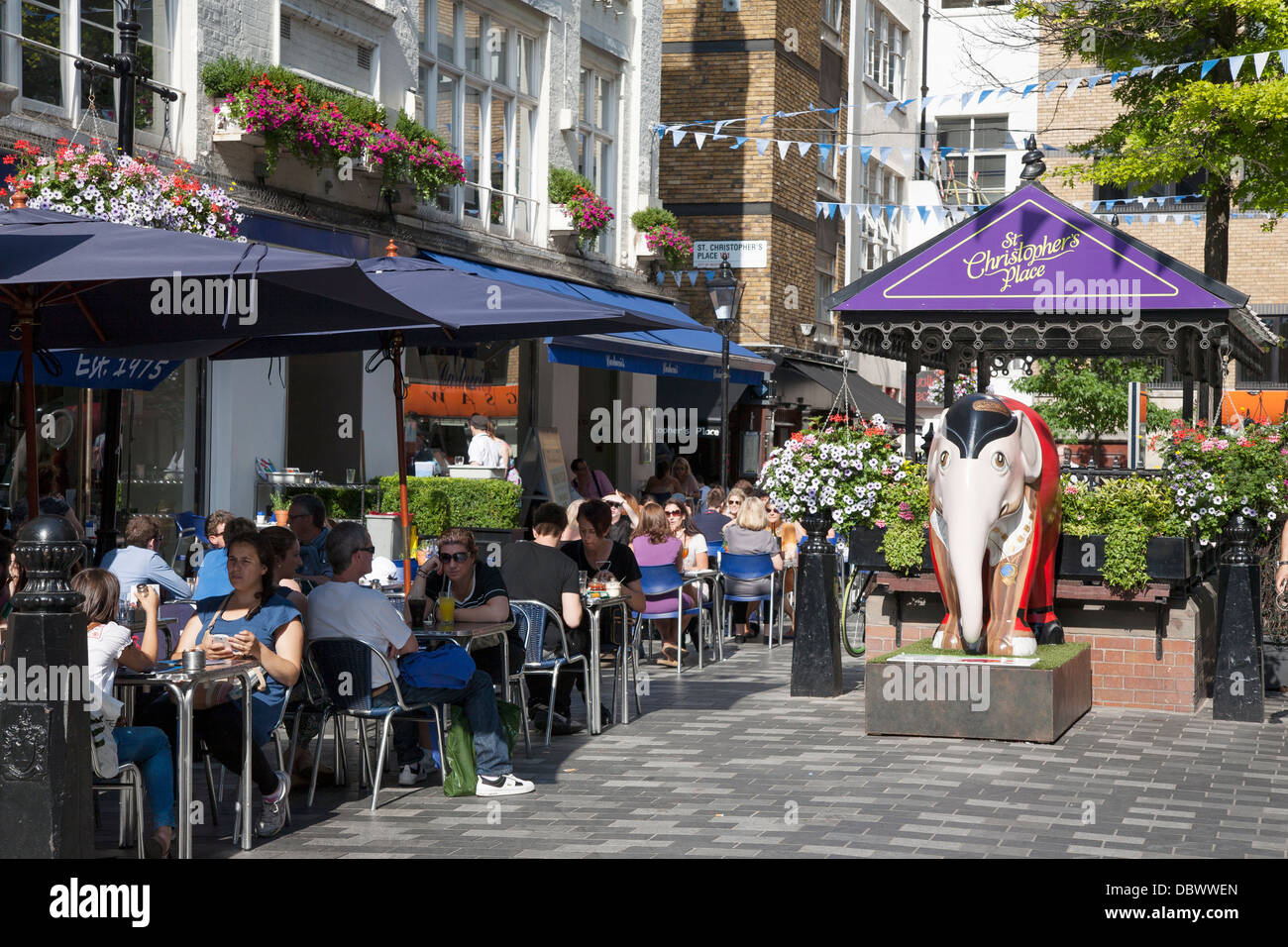 Elephant and Restaurant Terrace at St Christophers Place, London ...