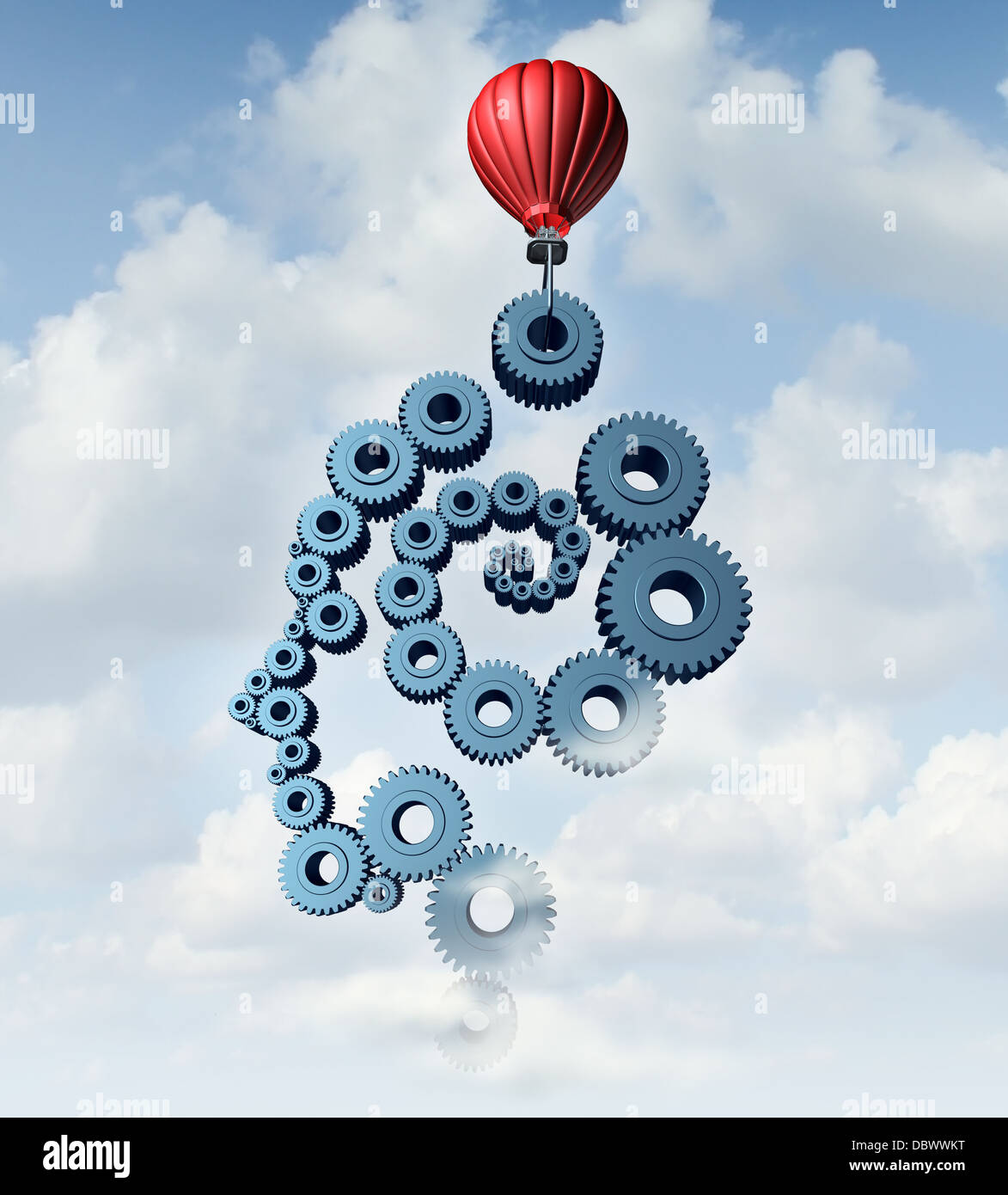 Head cog wheel in brain hi-res stock photography and images - Alamy