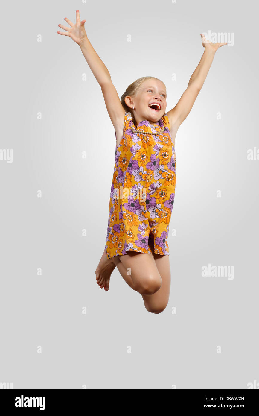 happy kid jumping Stock Photo - Alamy