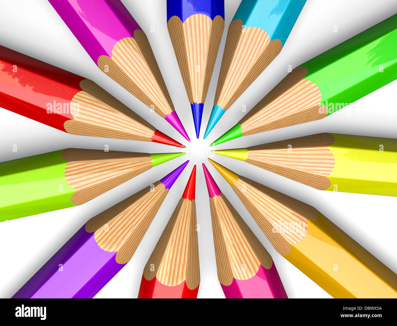 Colorful pencil on white background Stock Photo - Alamy