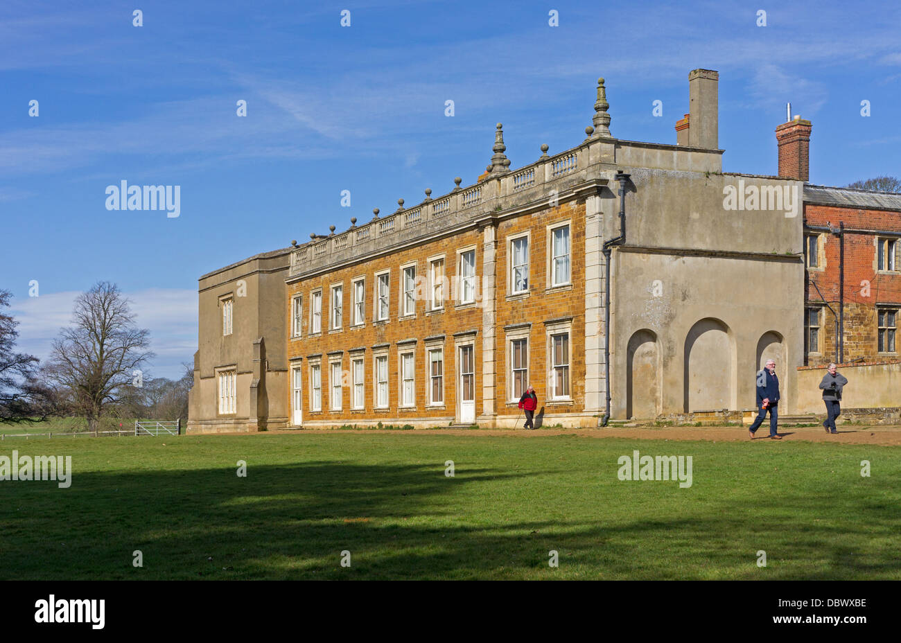 Delapre Abbey UK, viewed from the South Lawn; it's a 17th century house ...