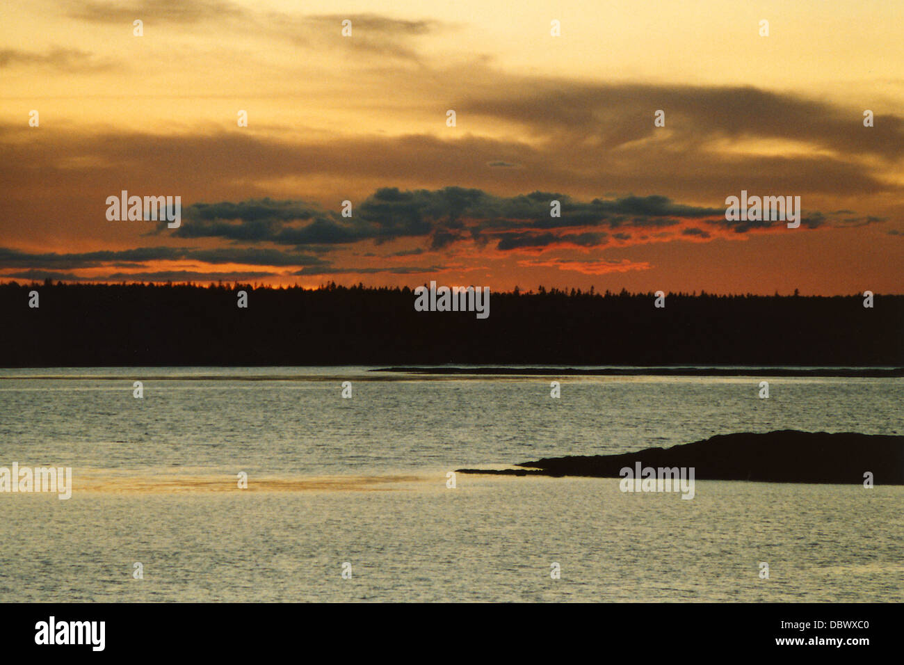 Maine Inlet at Sunset Stock Photo - Alamy