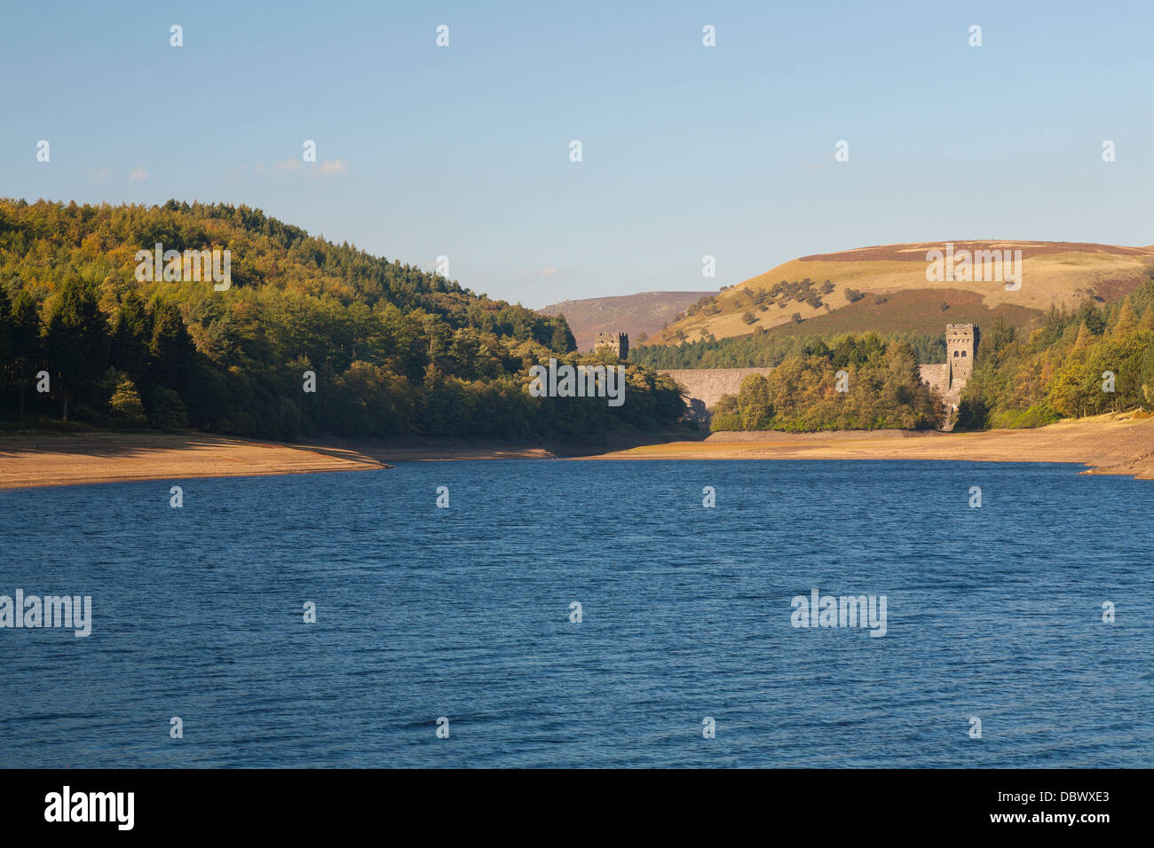 Howden dam seen acroos Derwent reservoir Stock Photo - Alamy