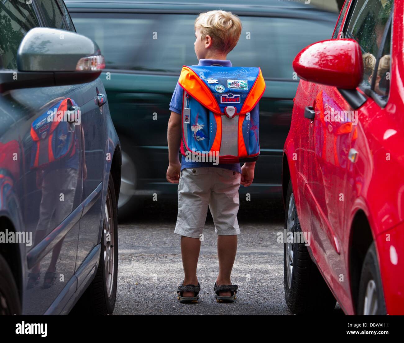 ILLUSTRATION: The future first-grader Luca practices walking to school ...