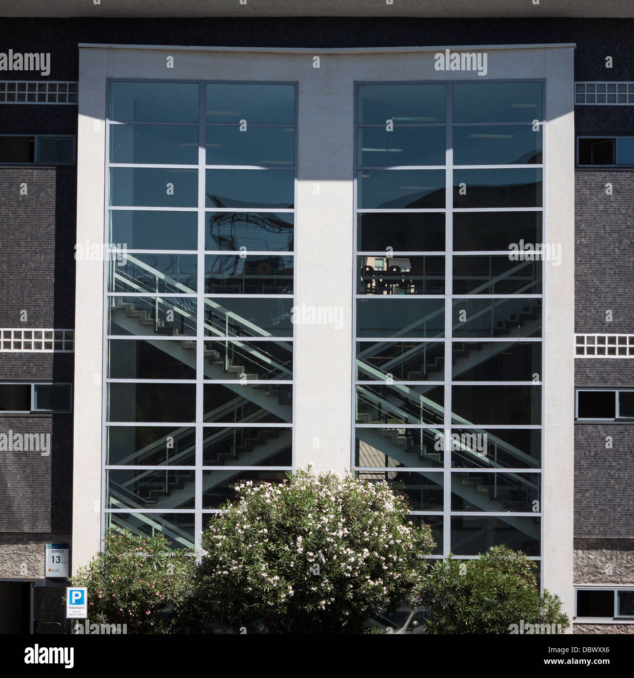 Architectural detail of a modern building with big glass wall Stock ...