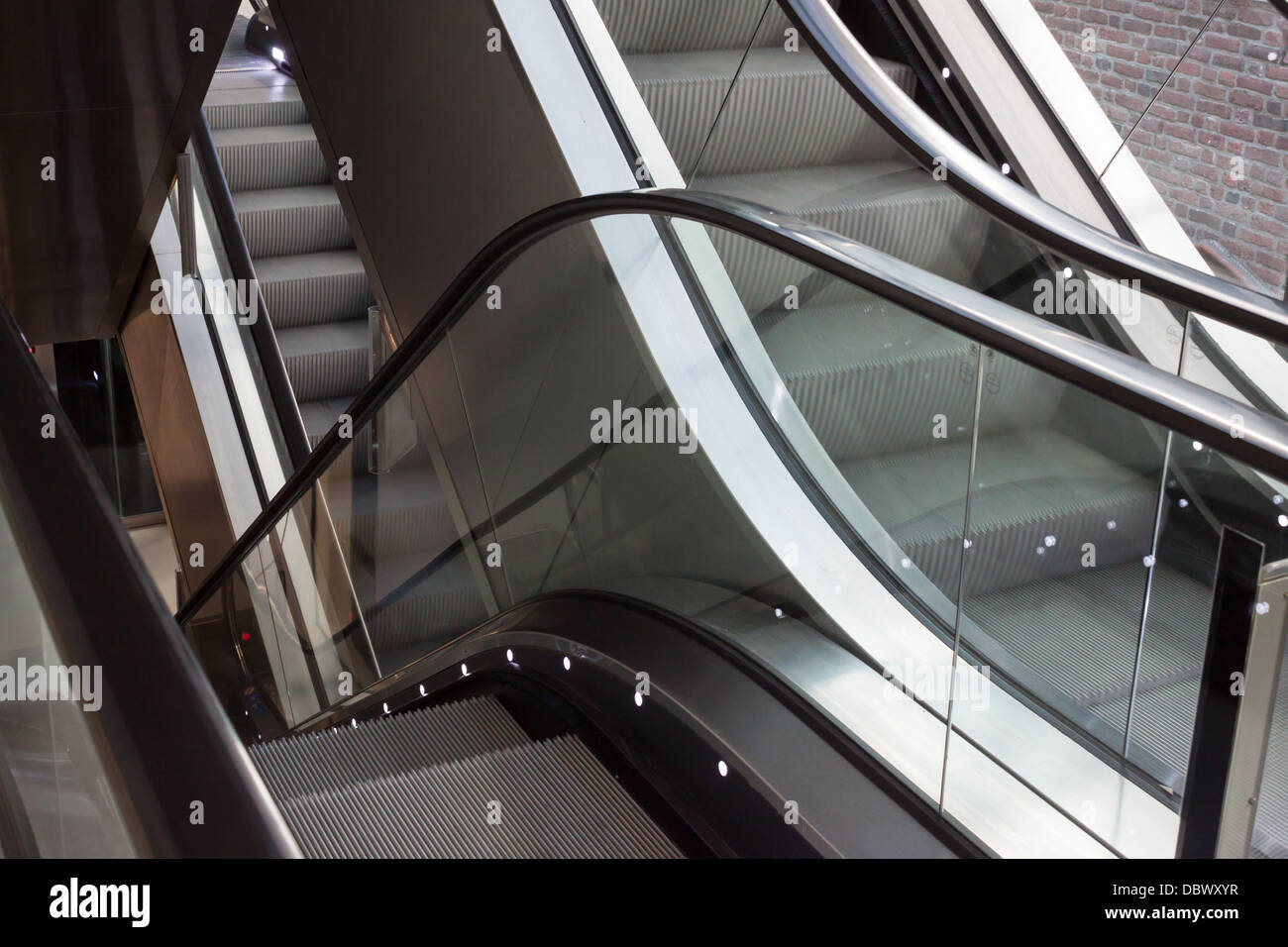 Detail of an escalator in a modern building Stock Photo - Alamy
