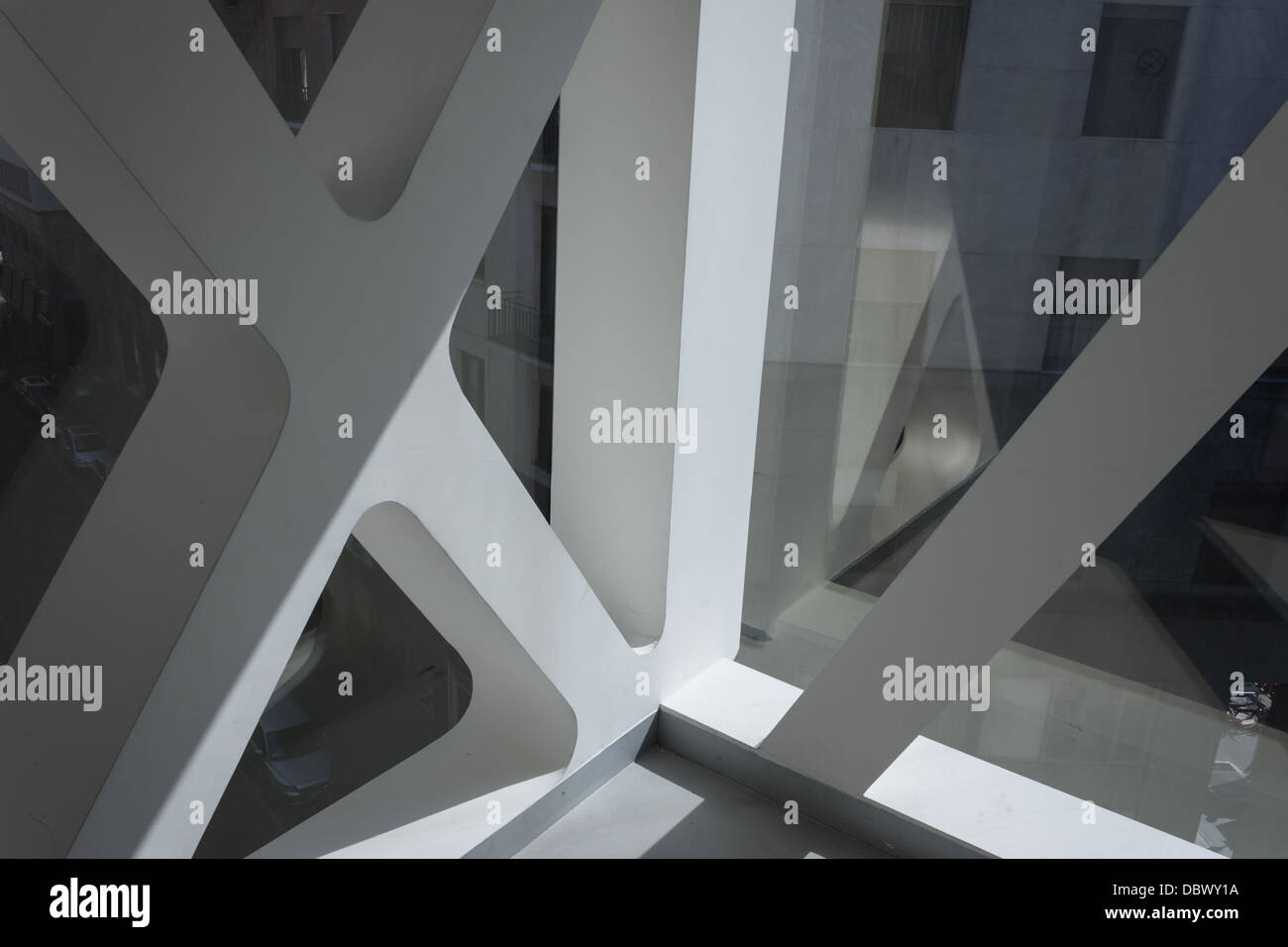 Architectural detail of a modern white building Stock Photo - Alamy