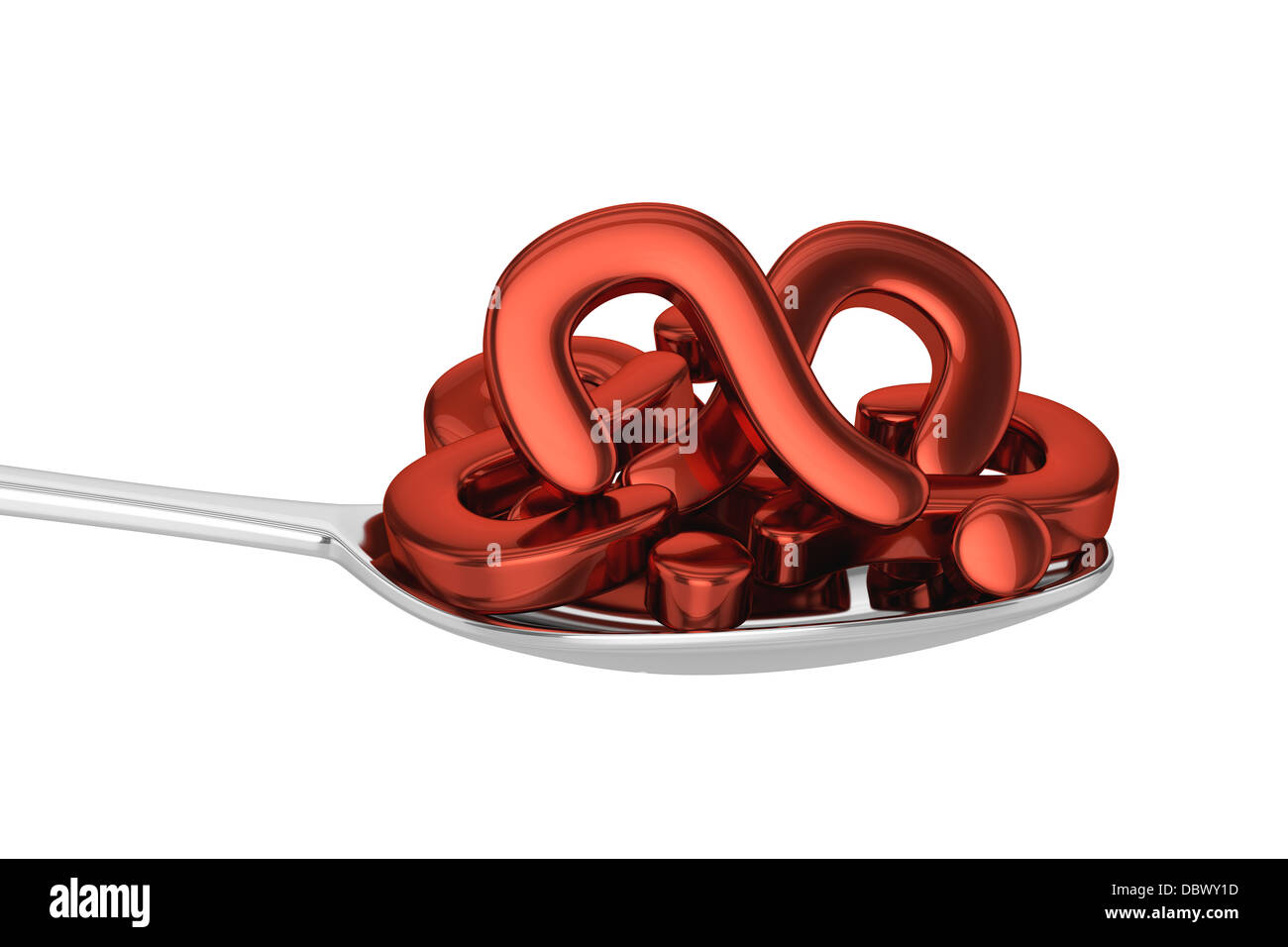 Red Question Points and Spoon Stock Photo - Alamy