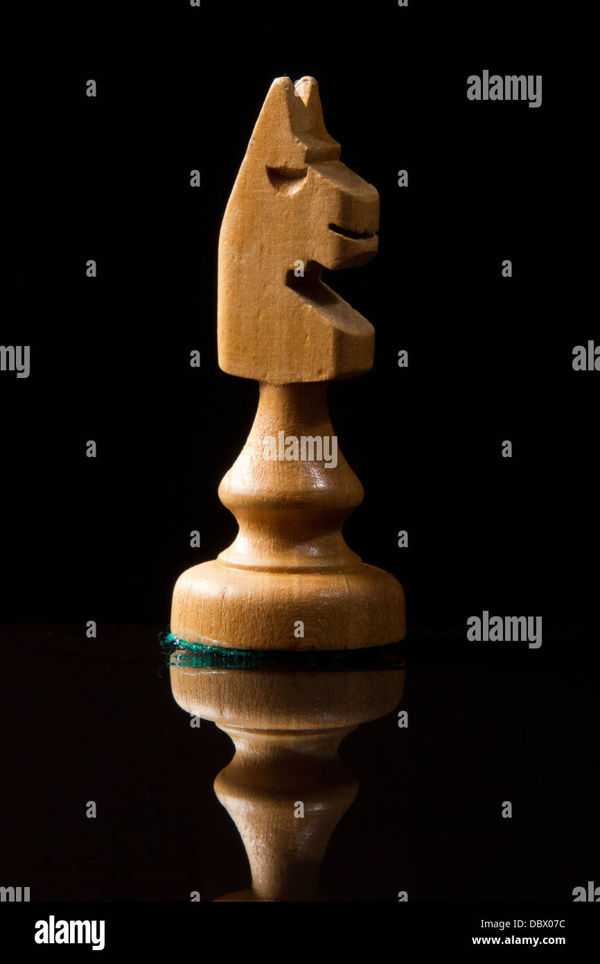 Chess knight on black background hi-res stock photography and images ...