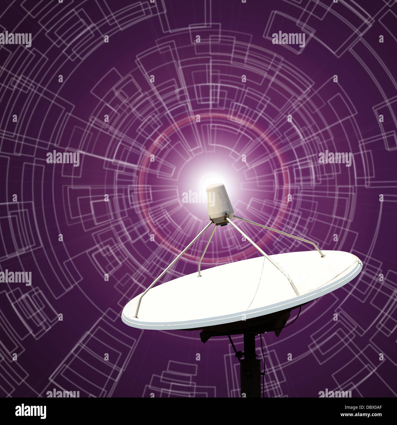 Satellite dishes transmit television signal hi-res stock photography ...