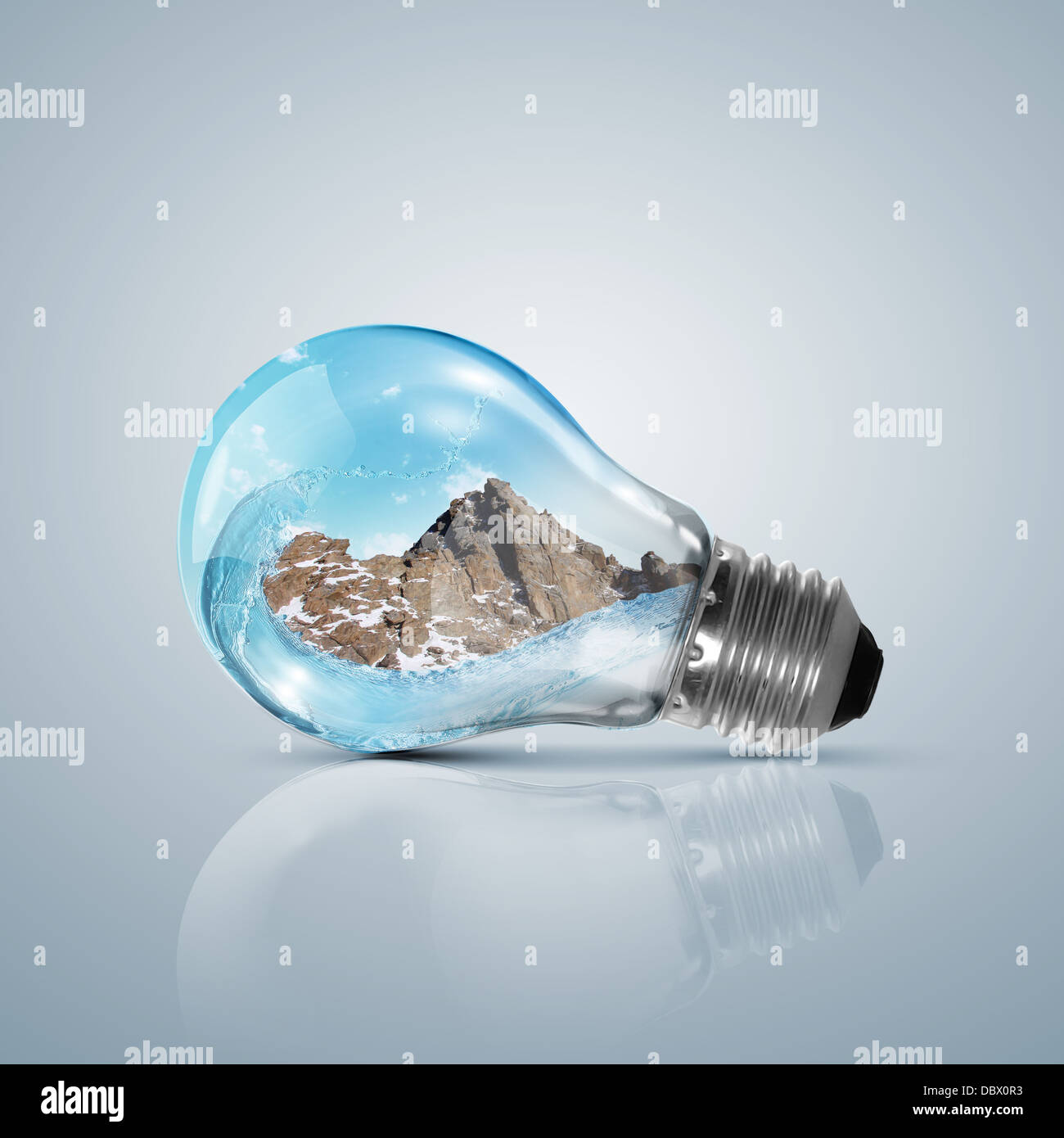 Lamp bulb with clean nature symbol inside Stock Photo - Alamy