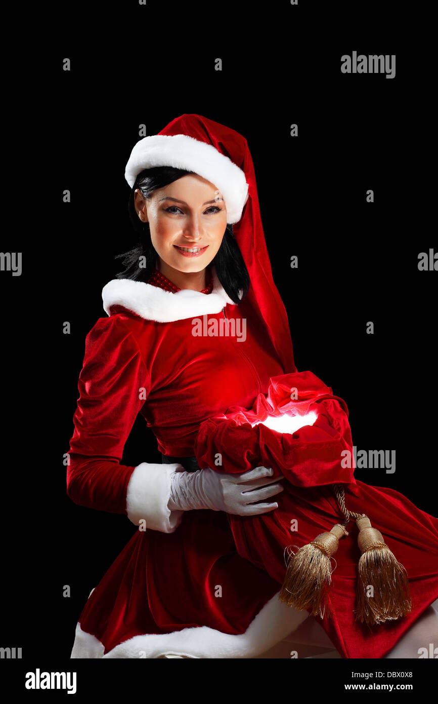 pretty santa girl Stock Photo - Alamy