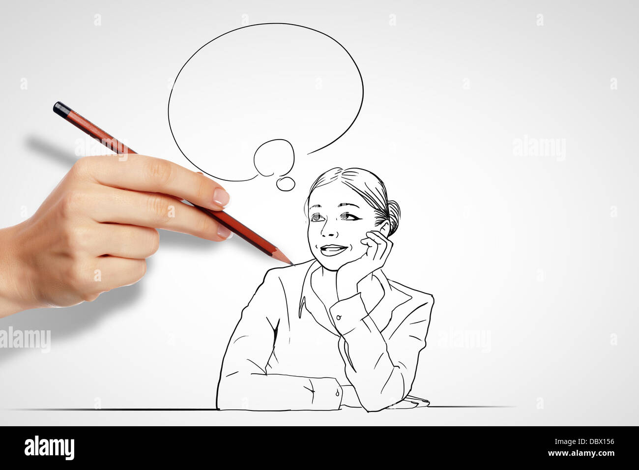 Questions and challenges in business drawing Stock Photo - Alamy