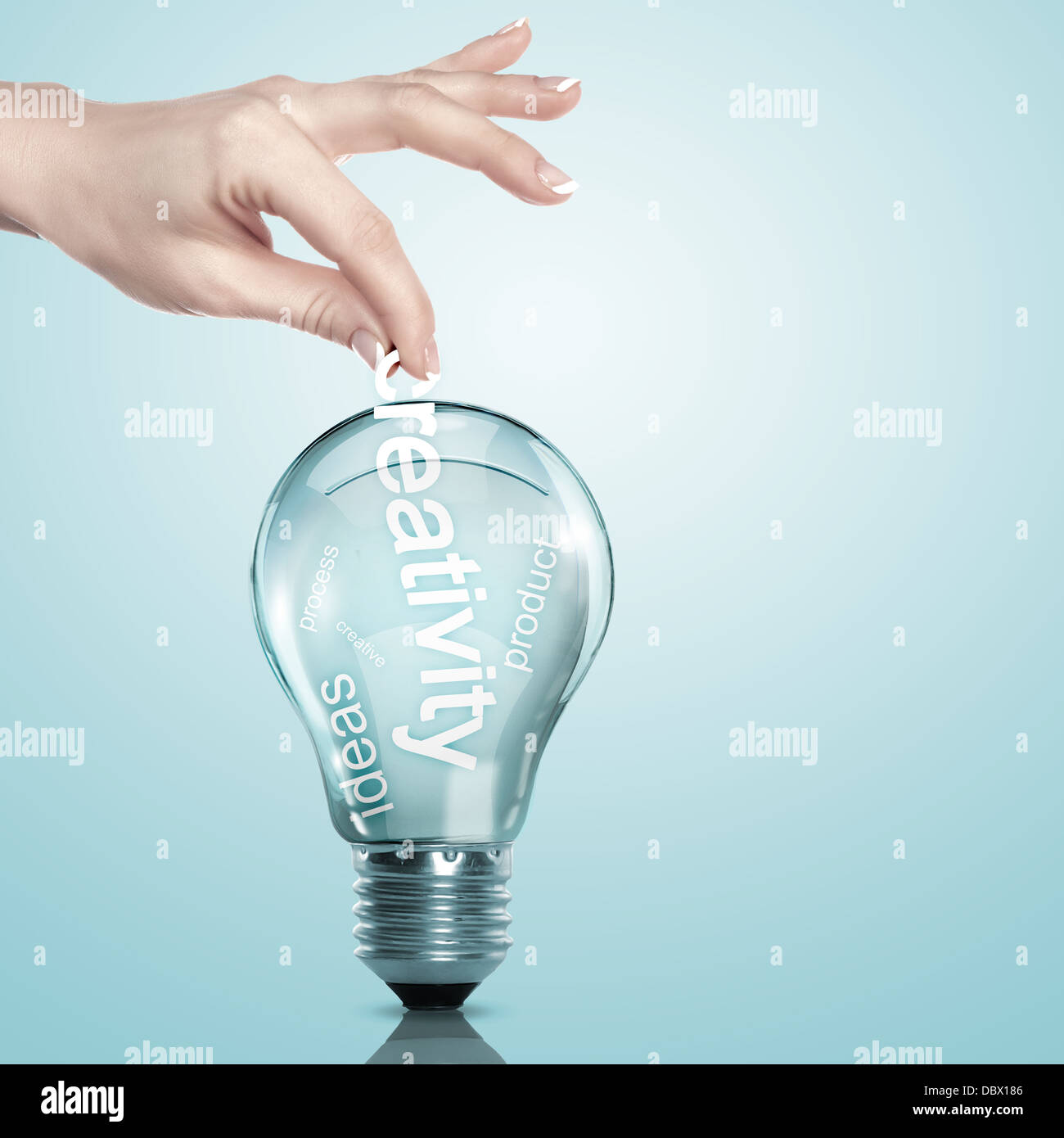 word Information inside a light bulb Stock Photo - Alamy