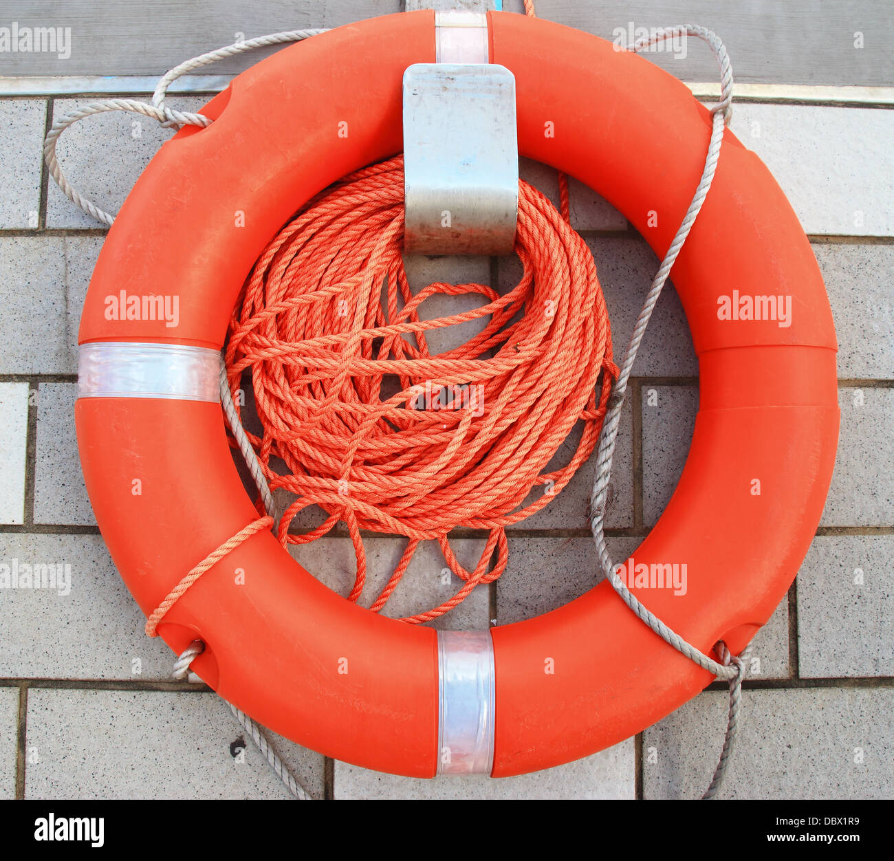 Life preserver floating Stock Photo - Alamy