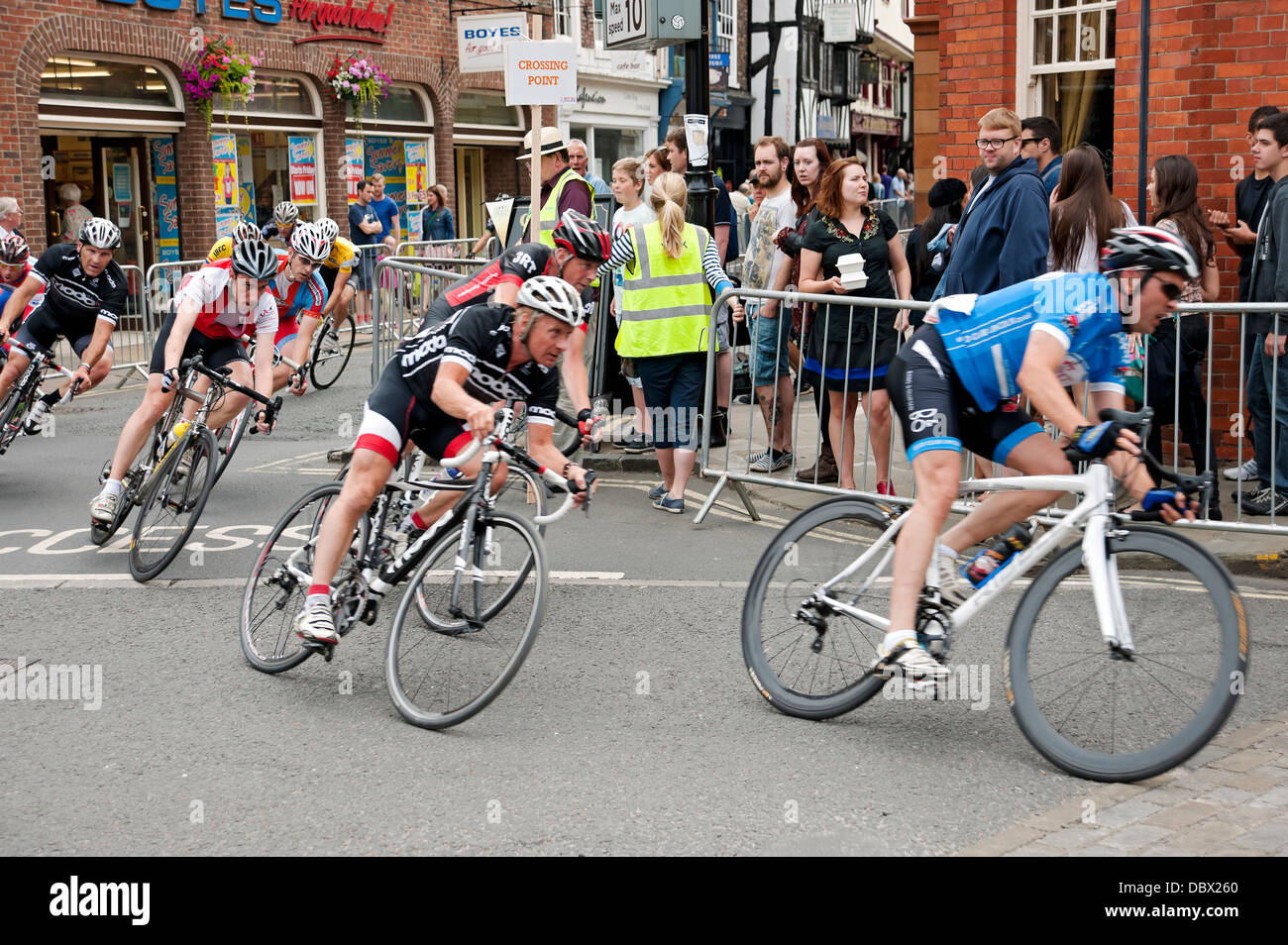 Cyclist cyclists rider competing in support cycling race British ...