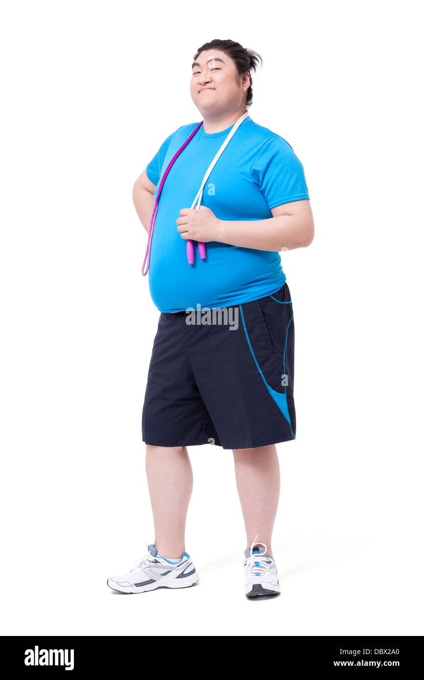 One happy overweight young man Cut Out Stock Images & Pictures - Alamy