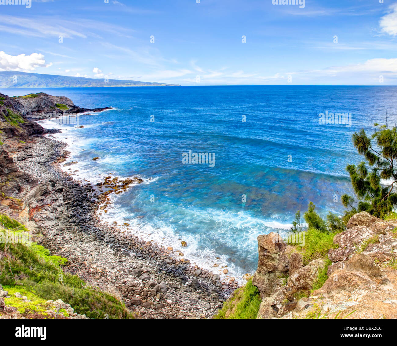 Island Maui cliff coast line with ocean. Hawaii Stock Photo - Alamy