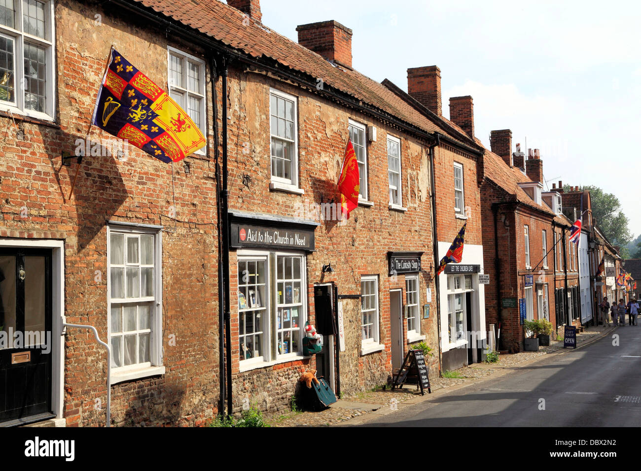 Walsingham, Norfolk, High Street shops, England, UK, English town towns ...