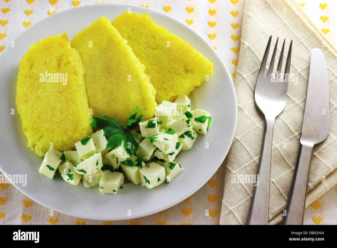 Romanian traditional dish polenta cheese hi-res stock photography and ...