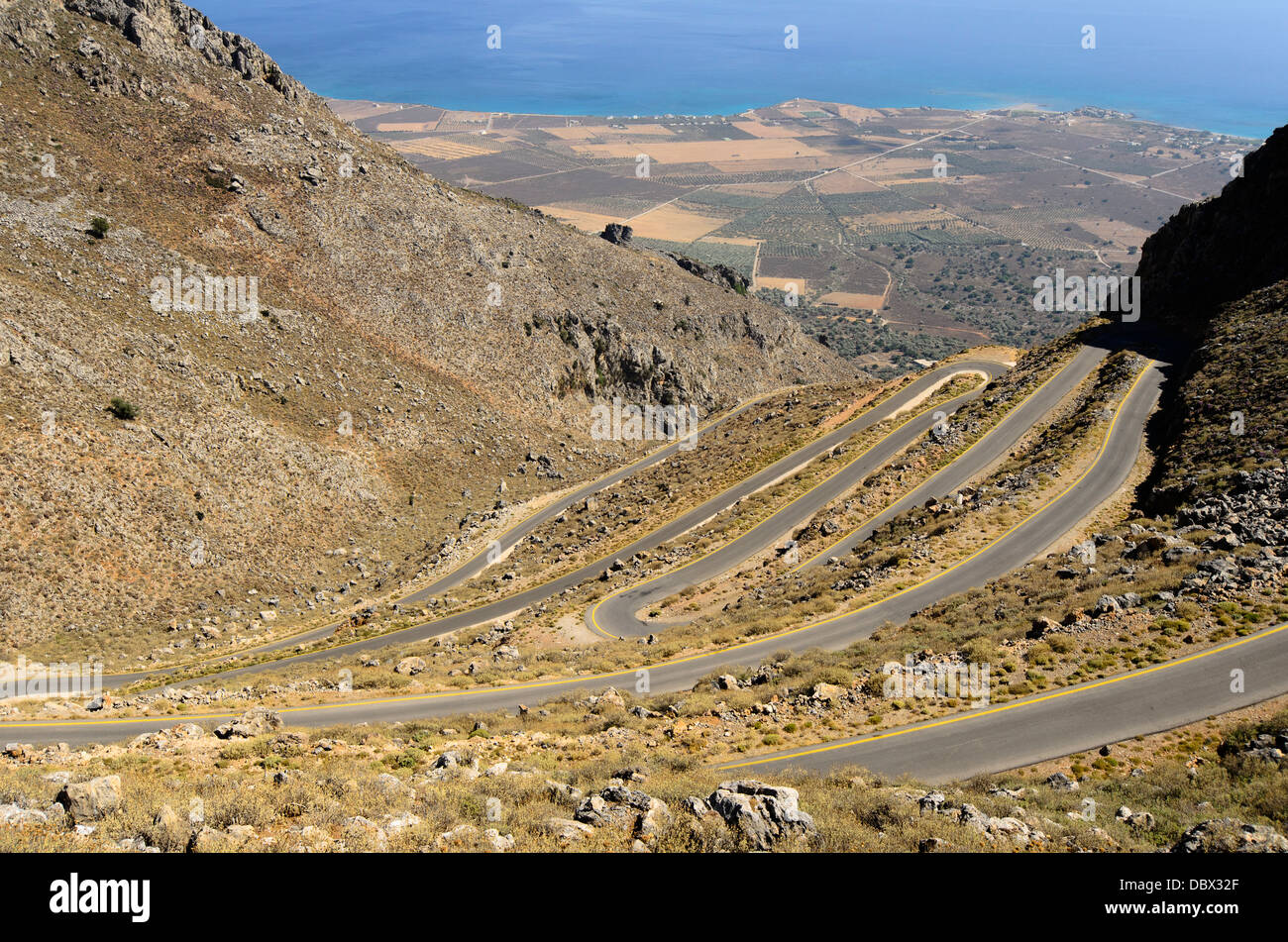 Road to Frangokastello in the Northeast of the Lefka Ori mountain range ...