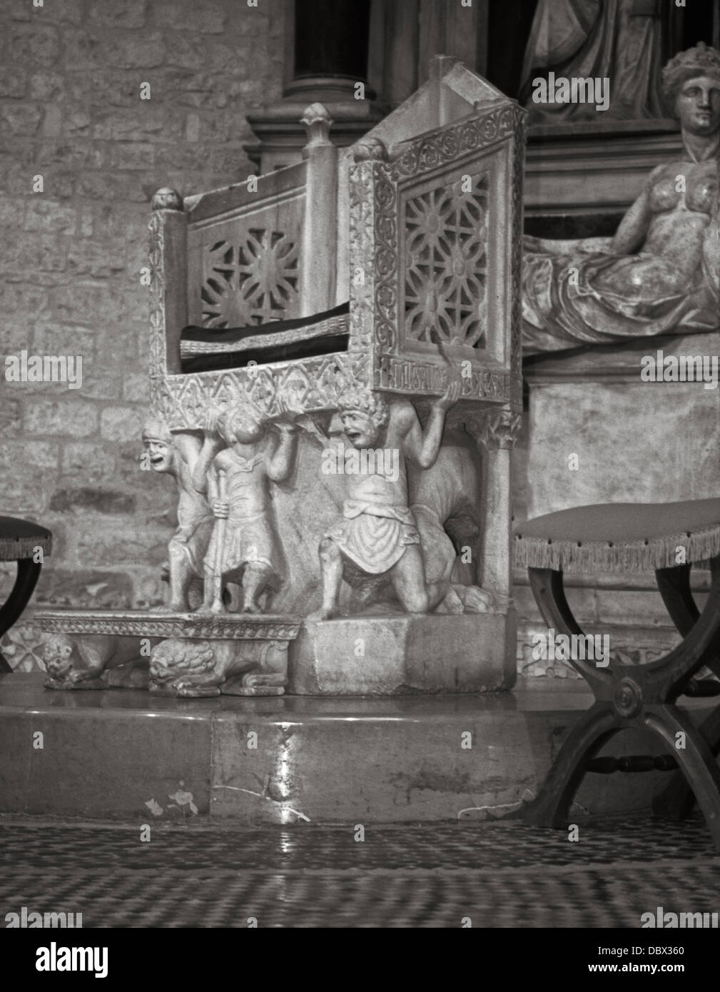 Throne, or cathedra of Bishop Elias dating back to the eleventh century ...