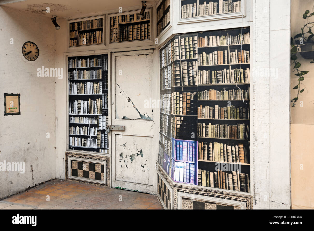 Empty shop with covered windows York North Yorkshire England UK United ...