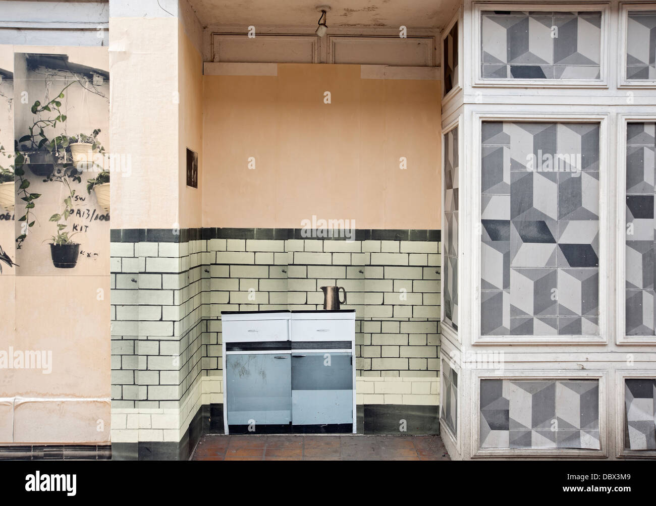 Empty shop with covered windows York North Yorkshire England UK United ...
