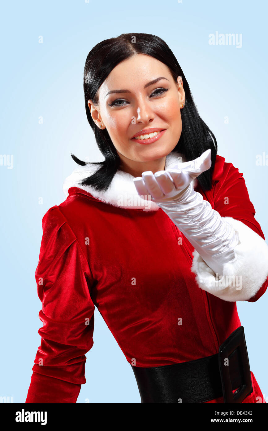 pretty santa girl Stock Photo - Alamy