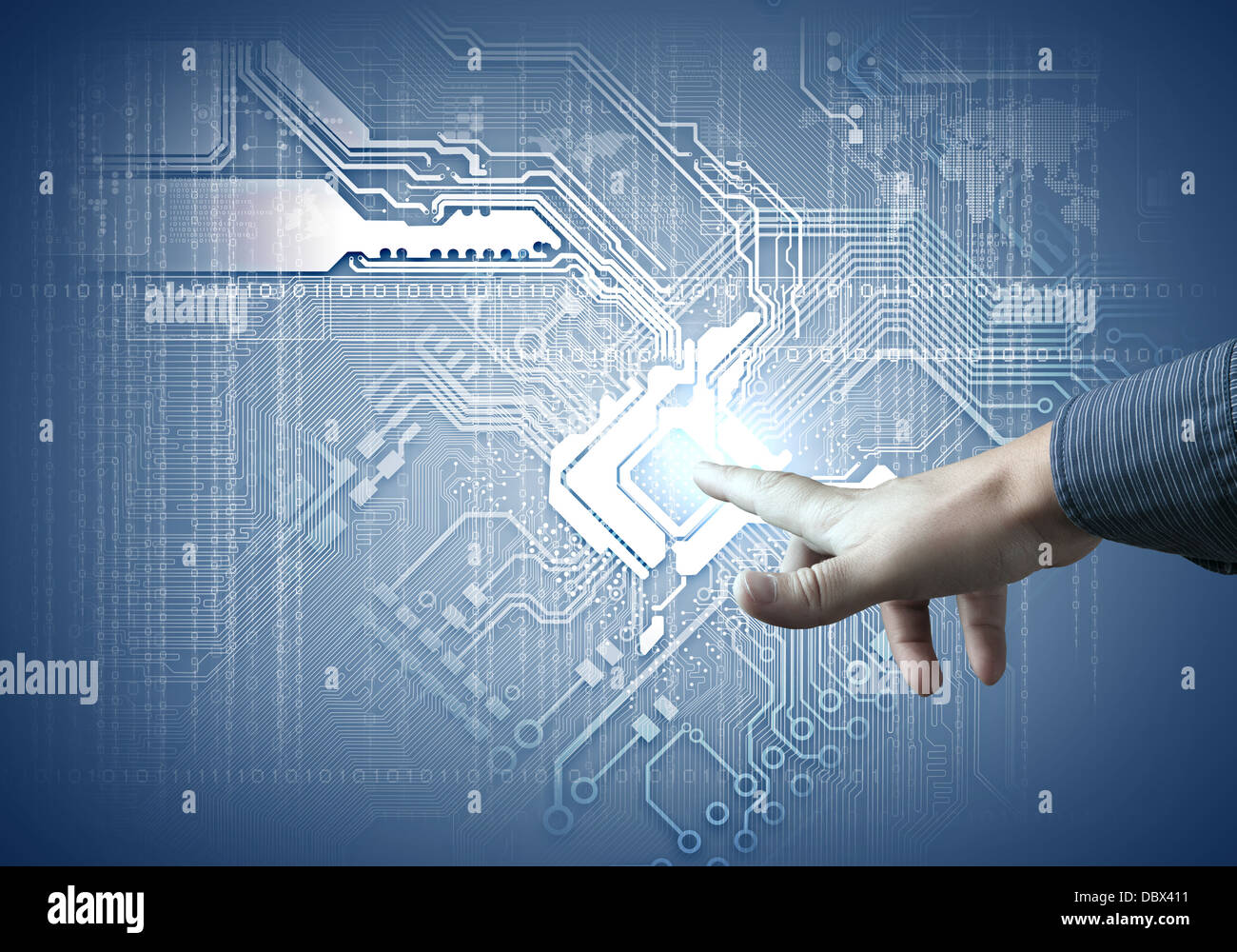 future technology. touch button inerface Stock Photo - Alamy