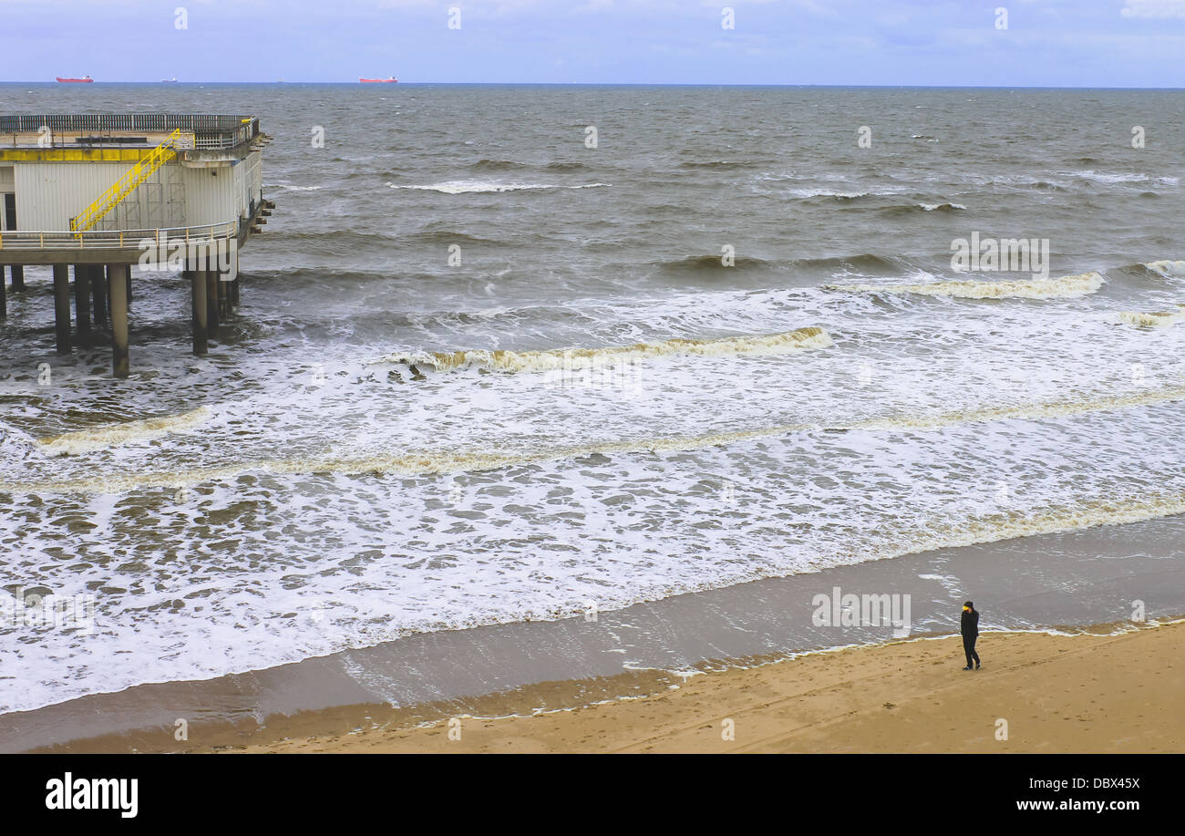 The beach and pier in The Hague. Netherlands. Den Haag Stock Photo - Alamy