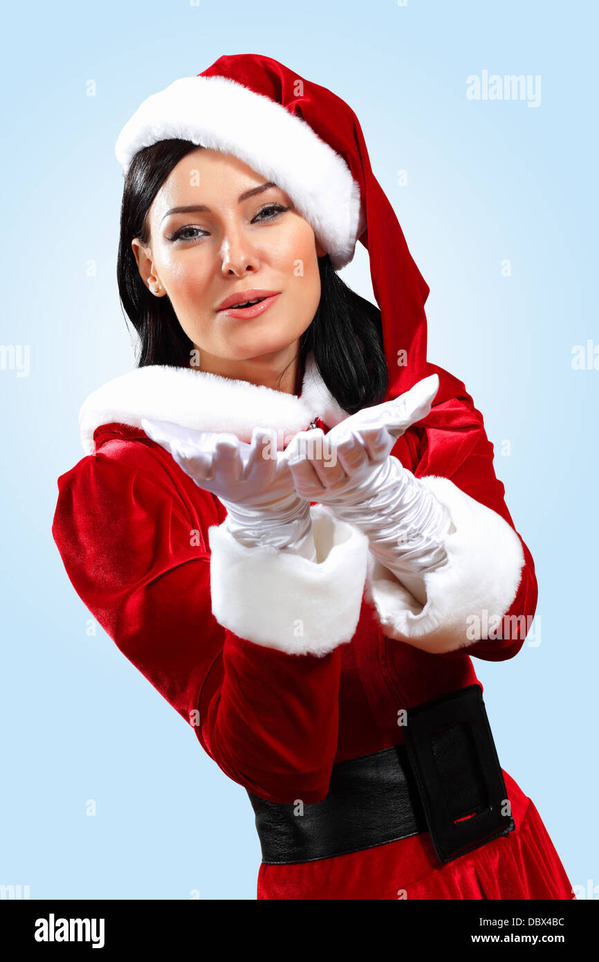 pretty santa girl Stock Photo - Alamy