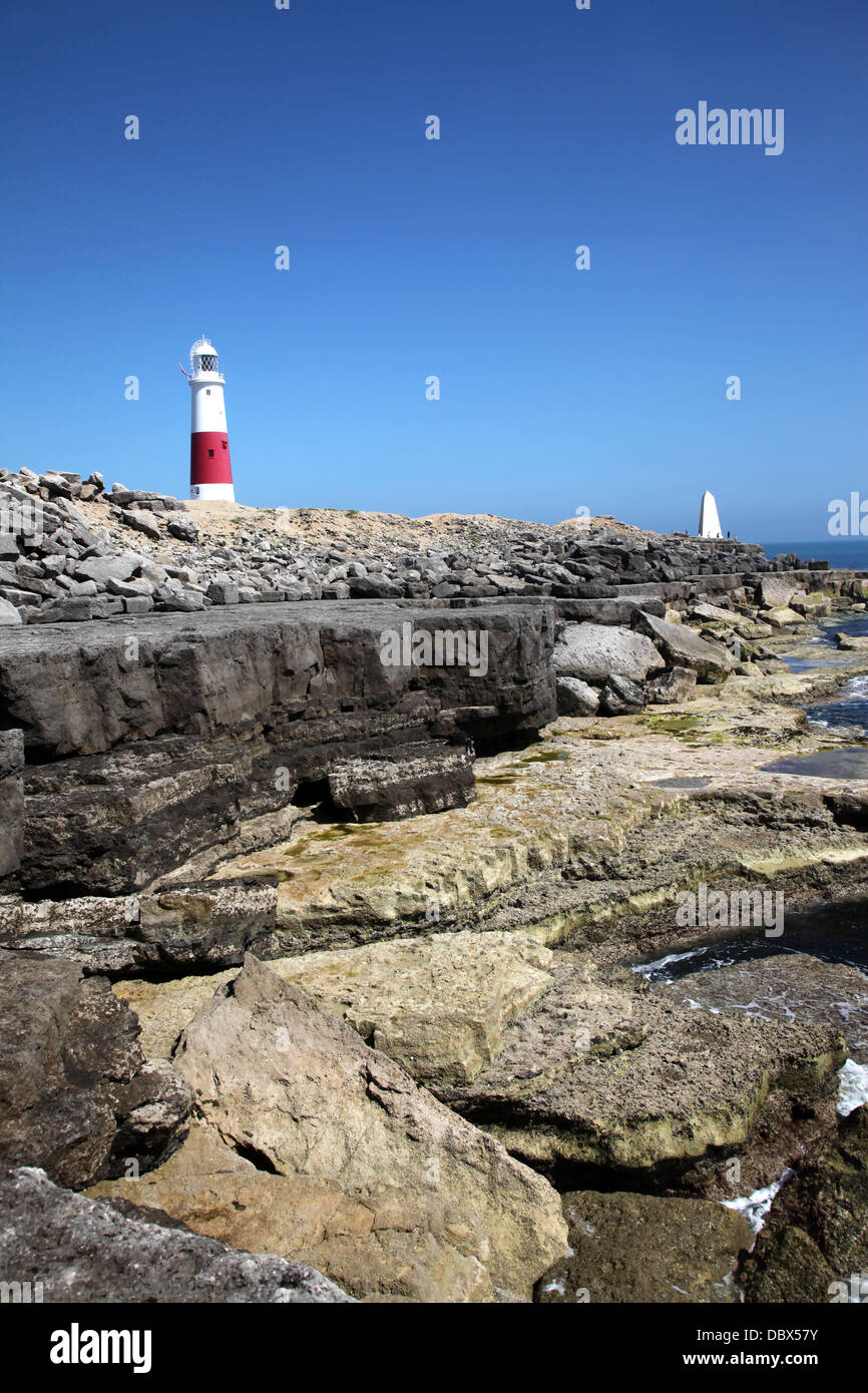 Portland stone cliffs rock lighthouse rocky geology light watch tower ...