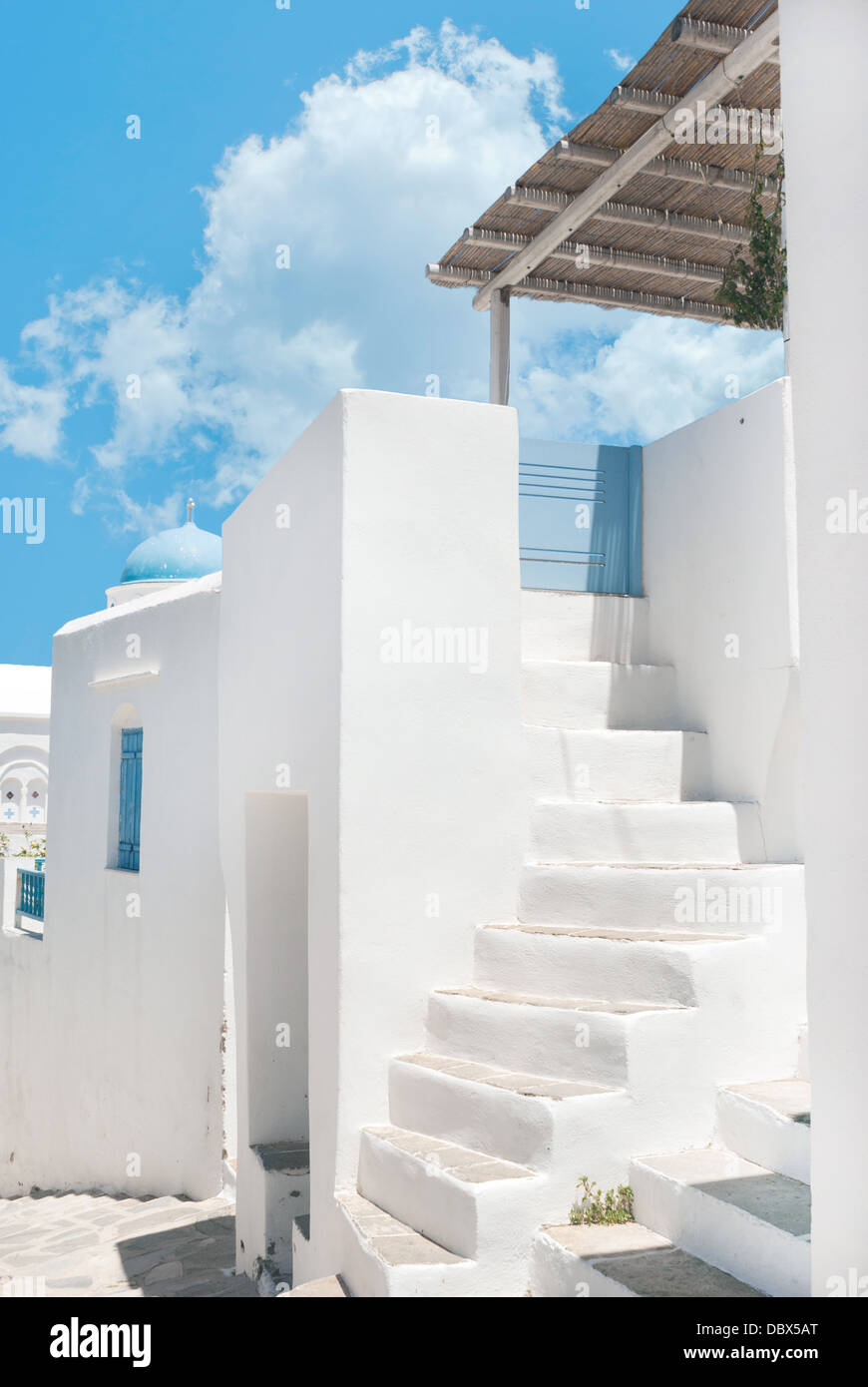 Traditional greek alley on Sifnos island, Greece Stock Photo - Alamy