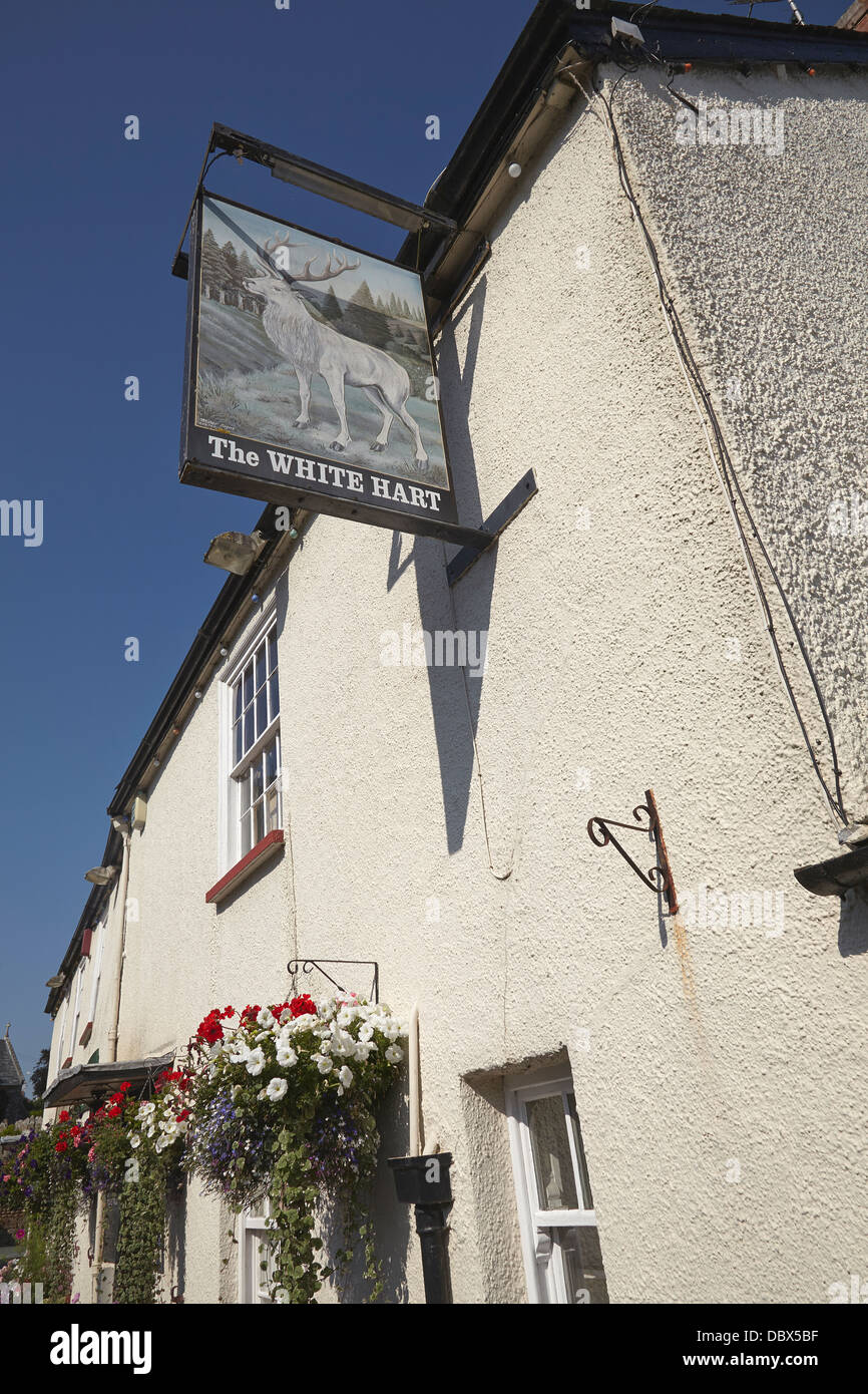 The streetside facade of a village pub, in, Woodbury, nr Exeter, Devon ...