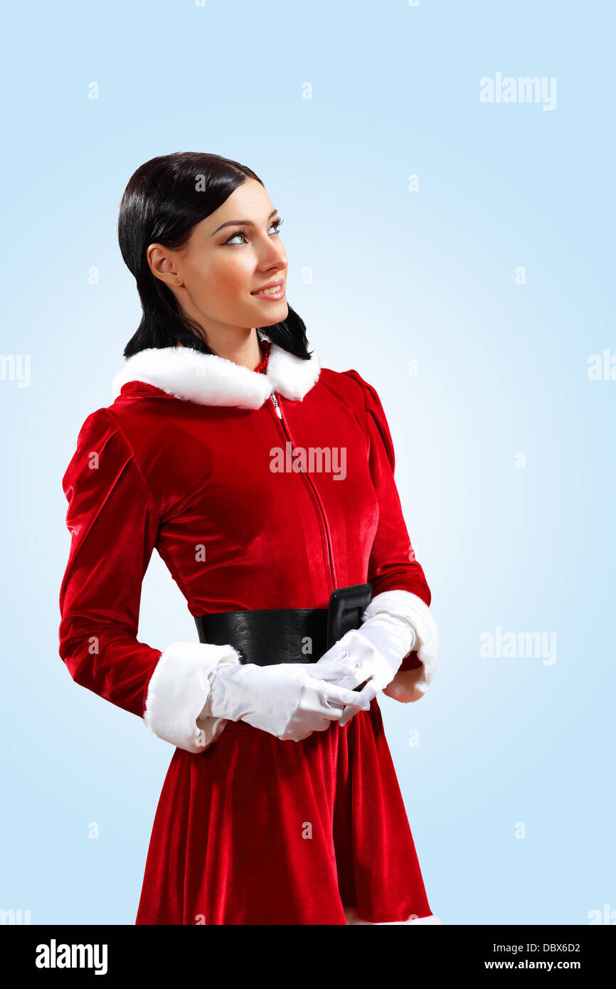 pretty santa girl Stock Photo - Alamy
