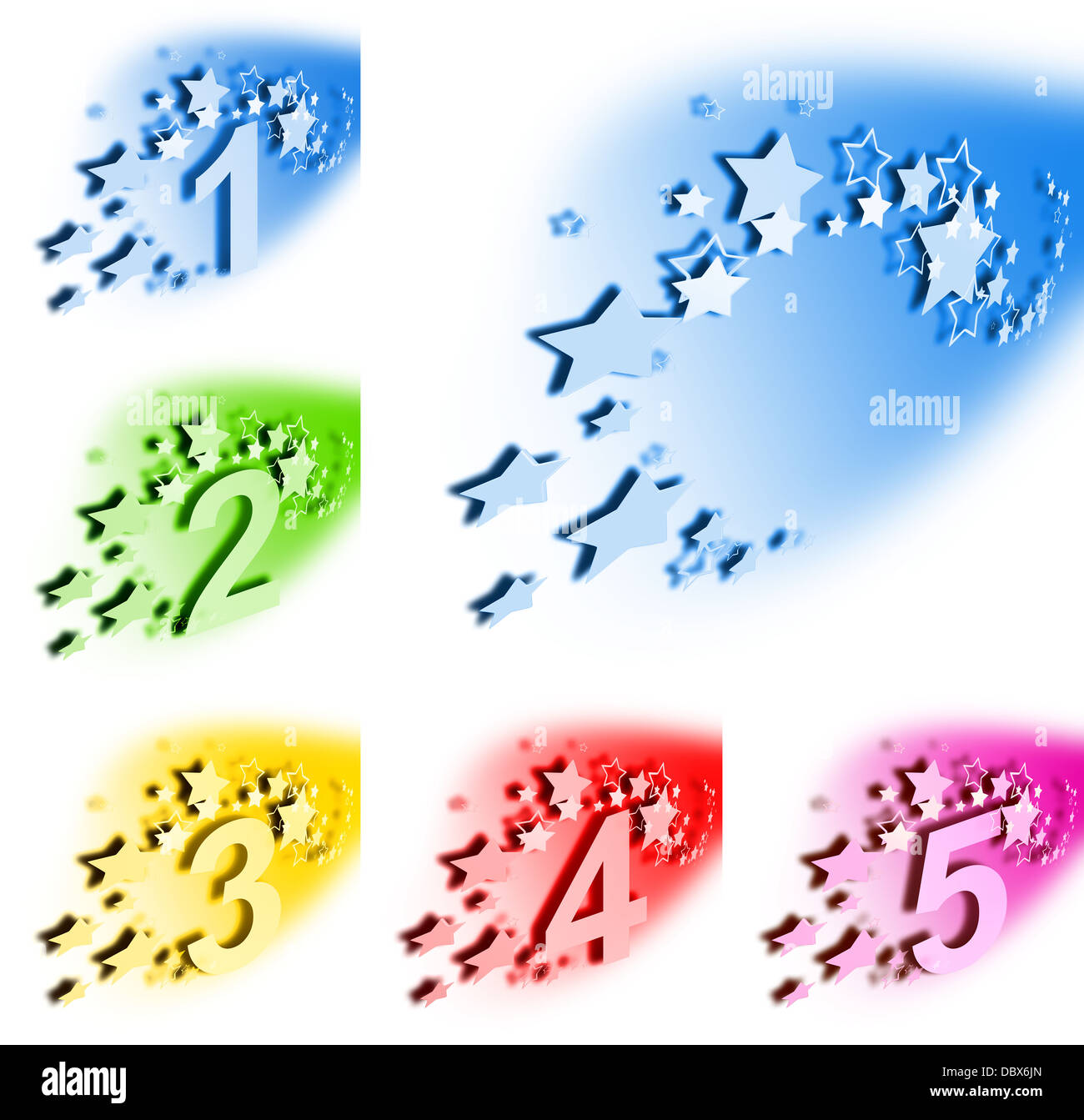 big and small stars with digits Stock Photo - Alamy